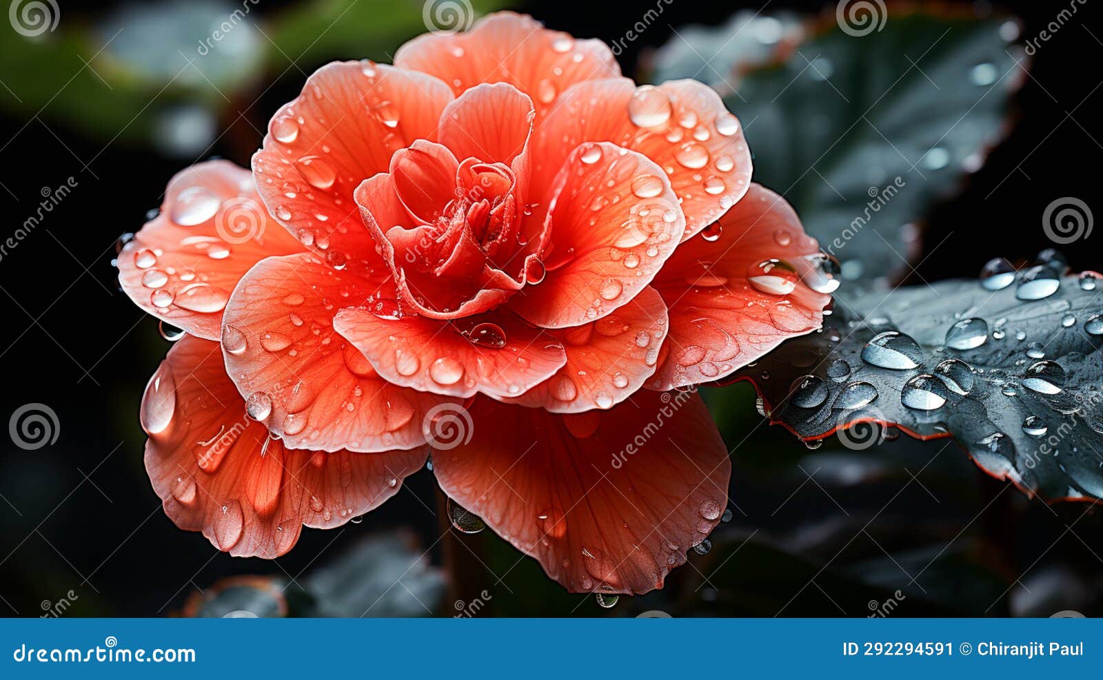 A Single Begonia Flower Infront Closeup View Stock Image - Image of ...