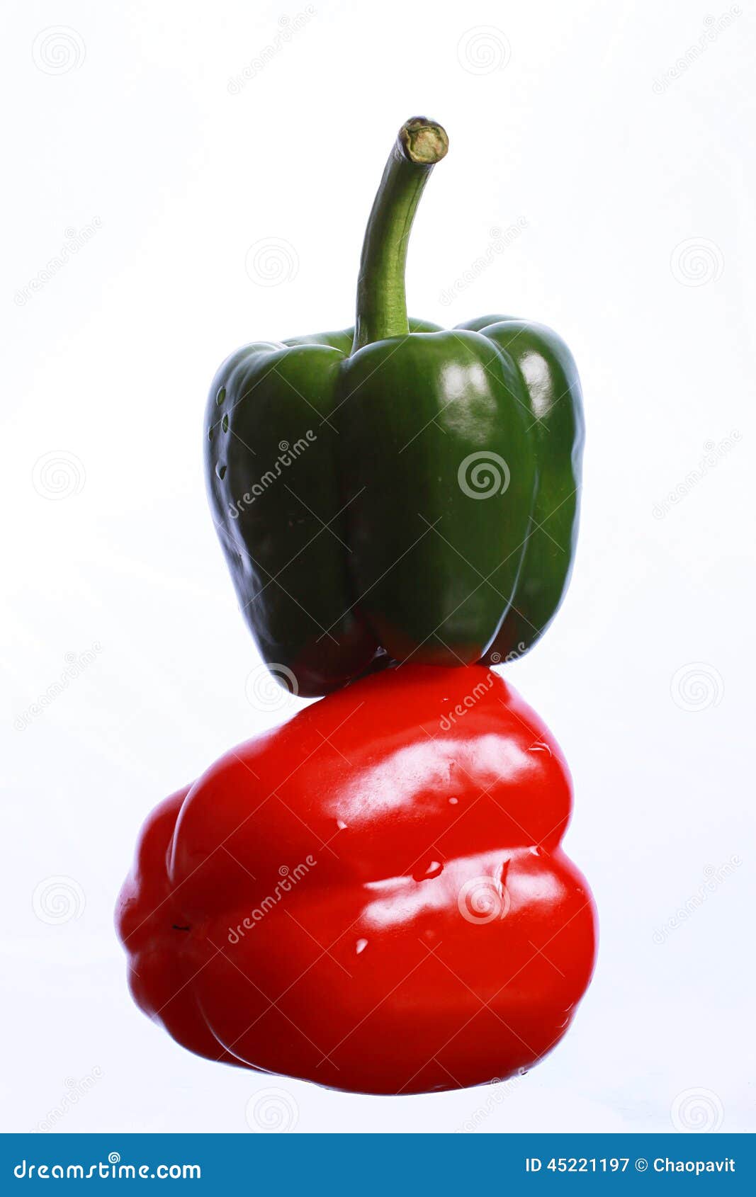 Single Bell Pepper Isolated on White Background Stock Image - Image of ...