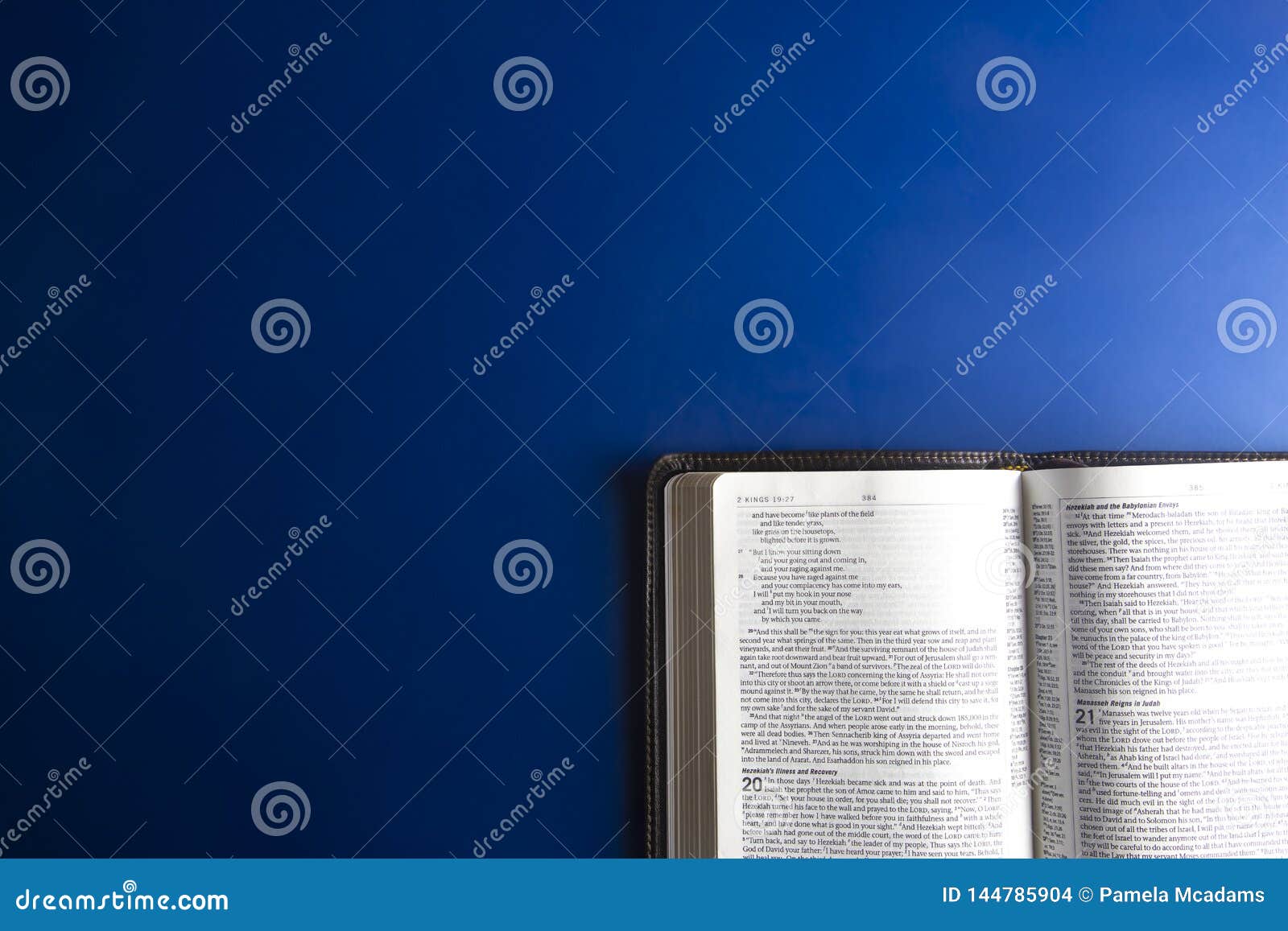 Single Bible Open on an a Blue Background Stock Photo - Image of single ...