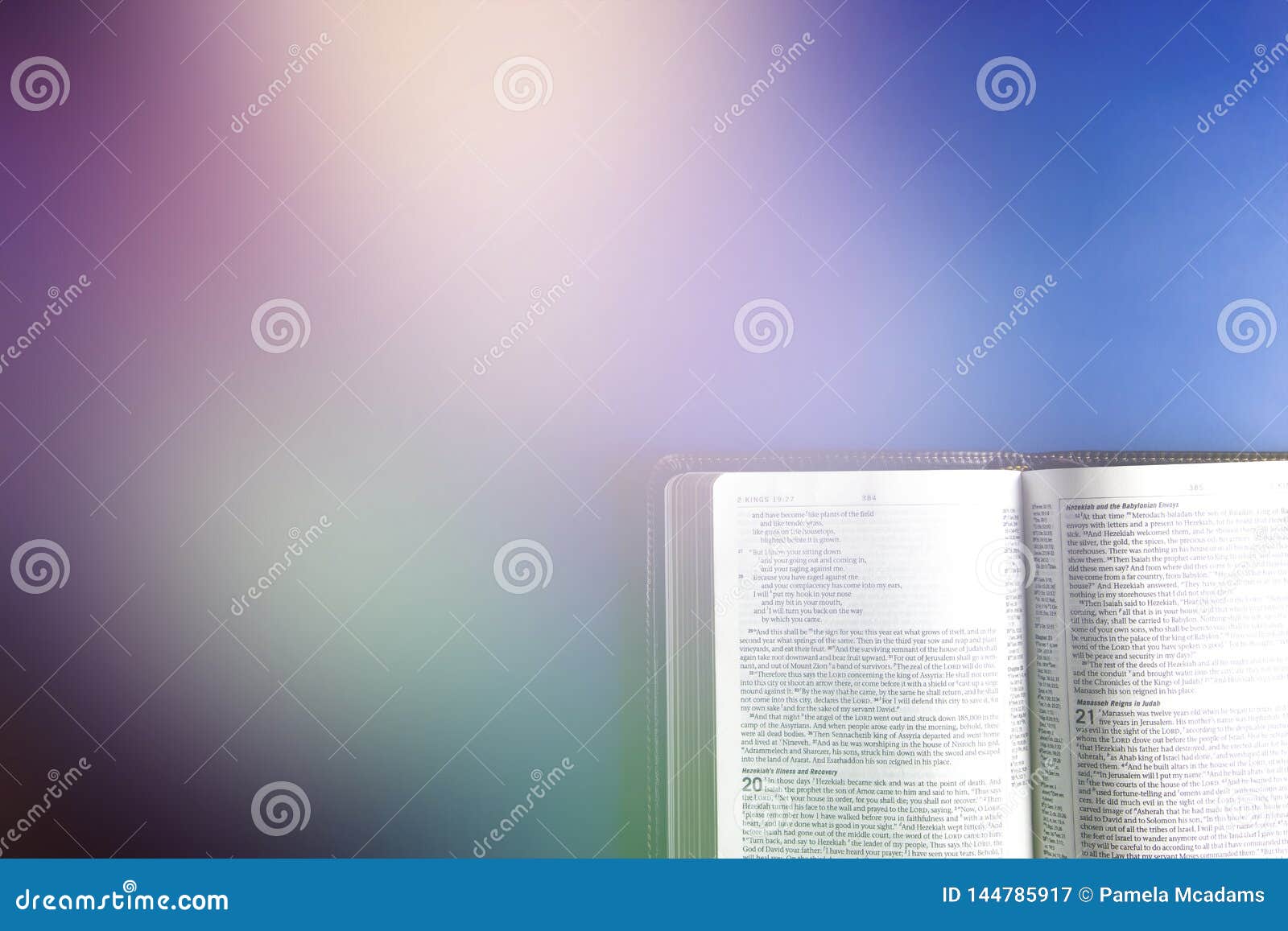 Single Bible Open on an a Blue Background Stock Image - Image of jesus ...