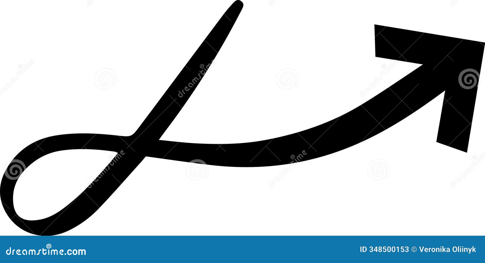 Single Black Arrow Pointing Upwards with a Curved Trajectory ...