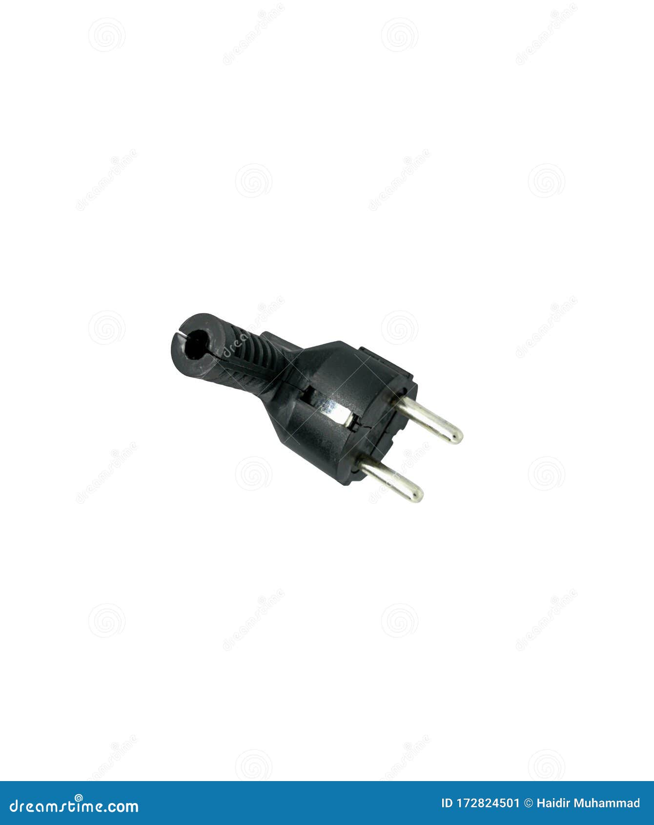 Single Black Electric Plug without Cable Isolated on White Background ...