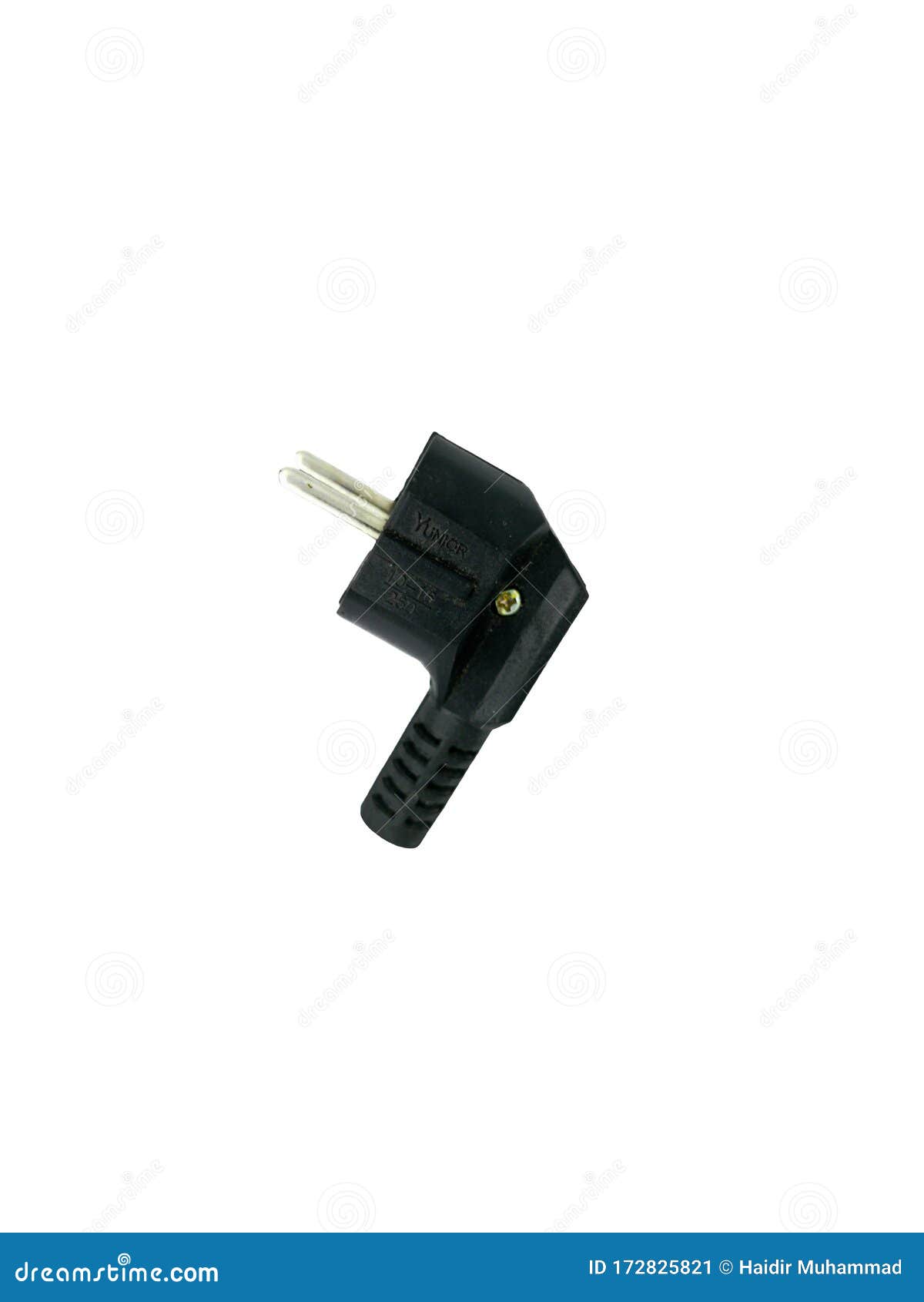 Single Black Electric Plug without Cable Isolated on White Background ...