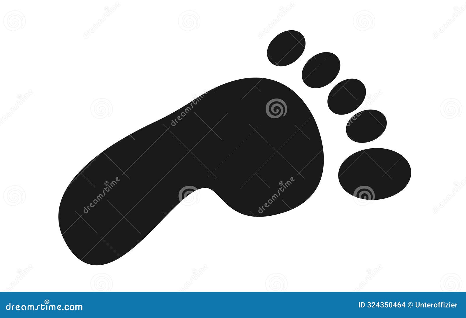 A Single Black Footprint Silhouette Against a White Backdrop Stock ...
