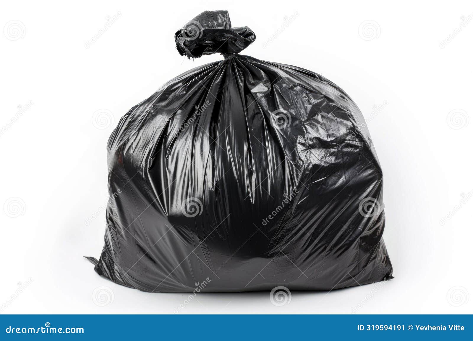 Single Black Garbage Bag Isolated on White Background. Generative Ai ...