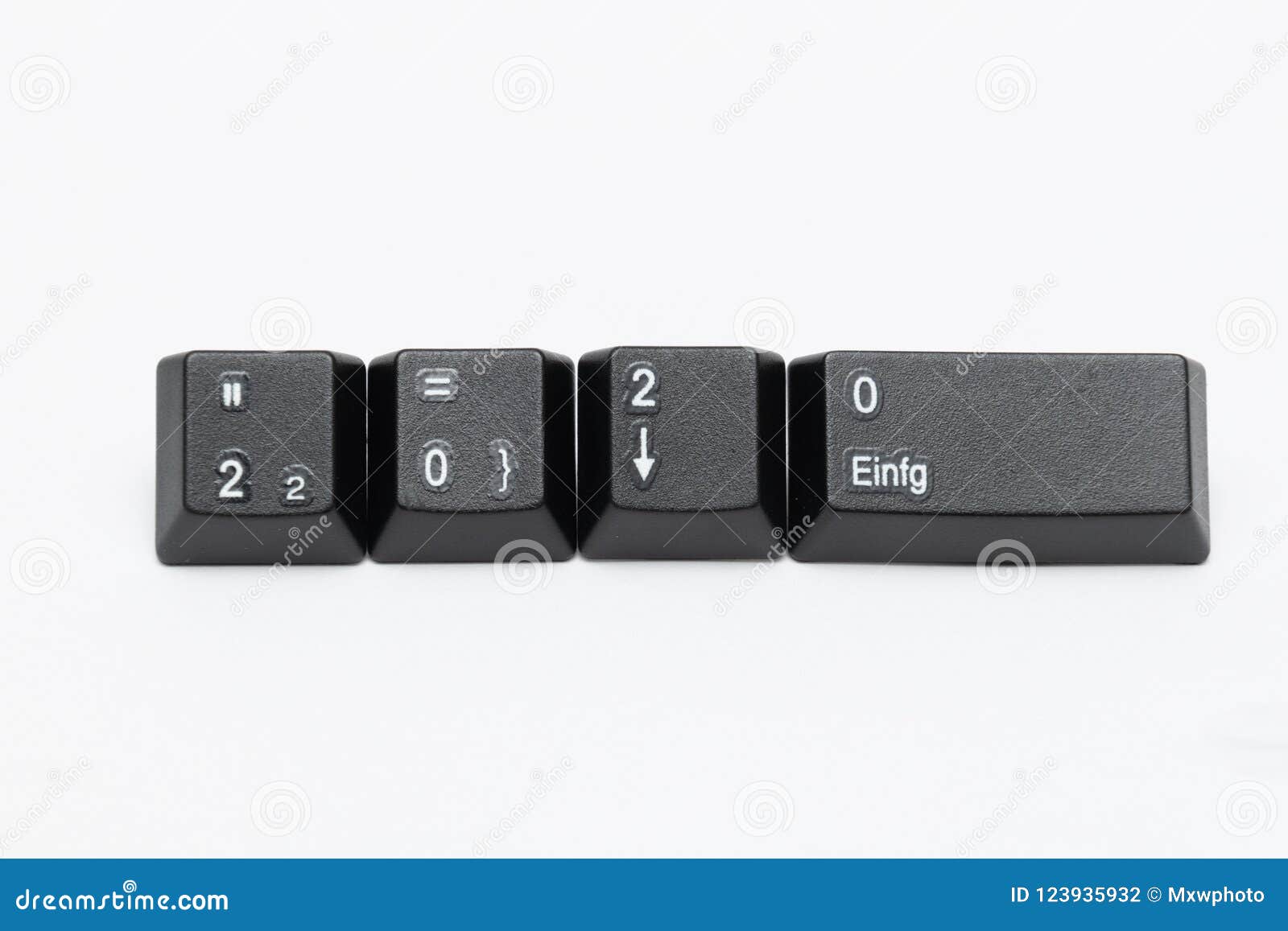 Single Black Keys of Keyboard with Different Letters 2020 Stock Photo ...