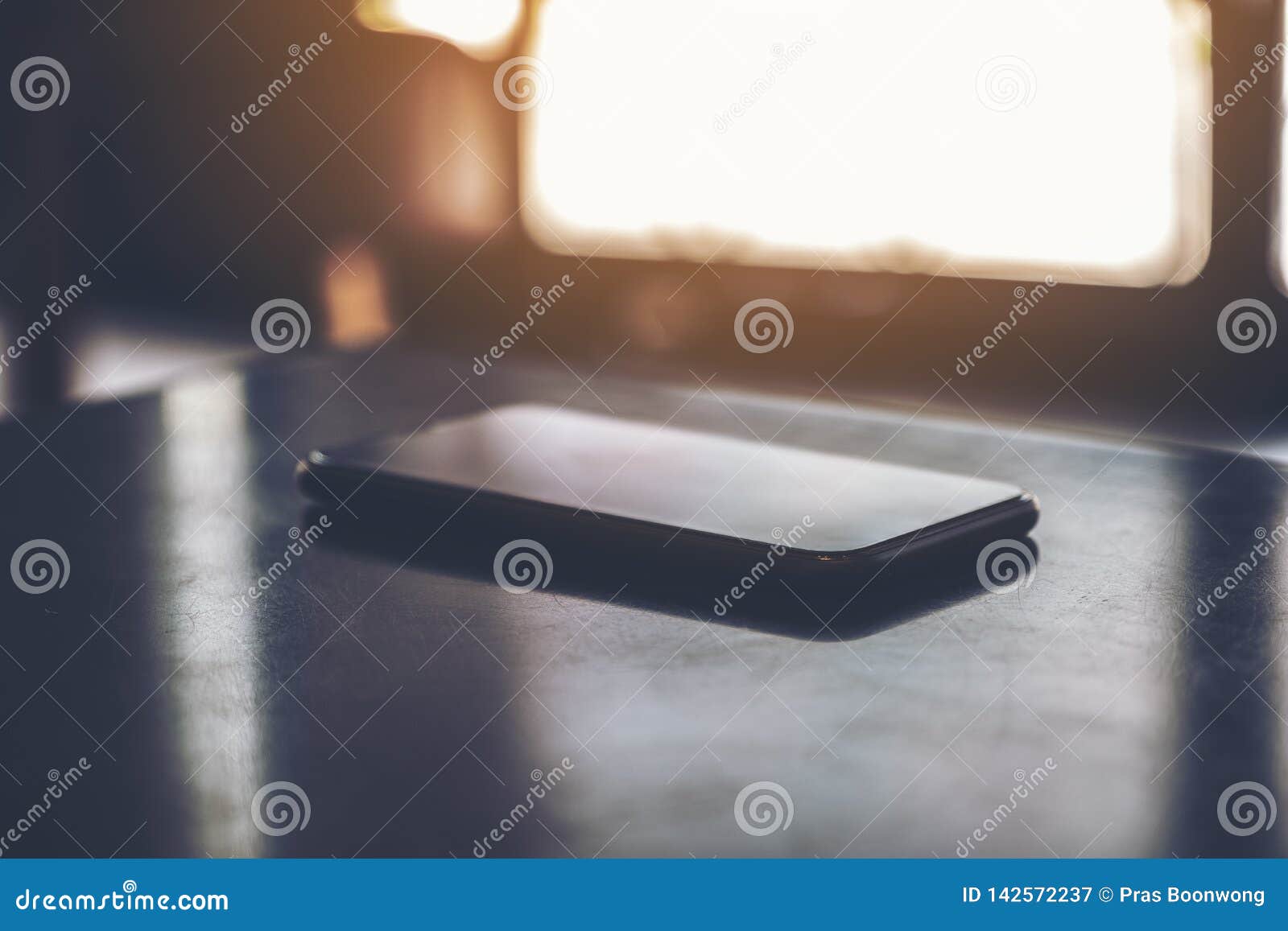 A Mobile Phone on the Table Stock Image - Image of indoor, mobile ...