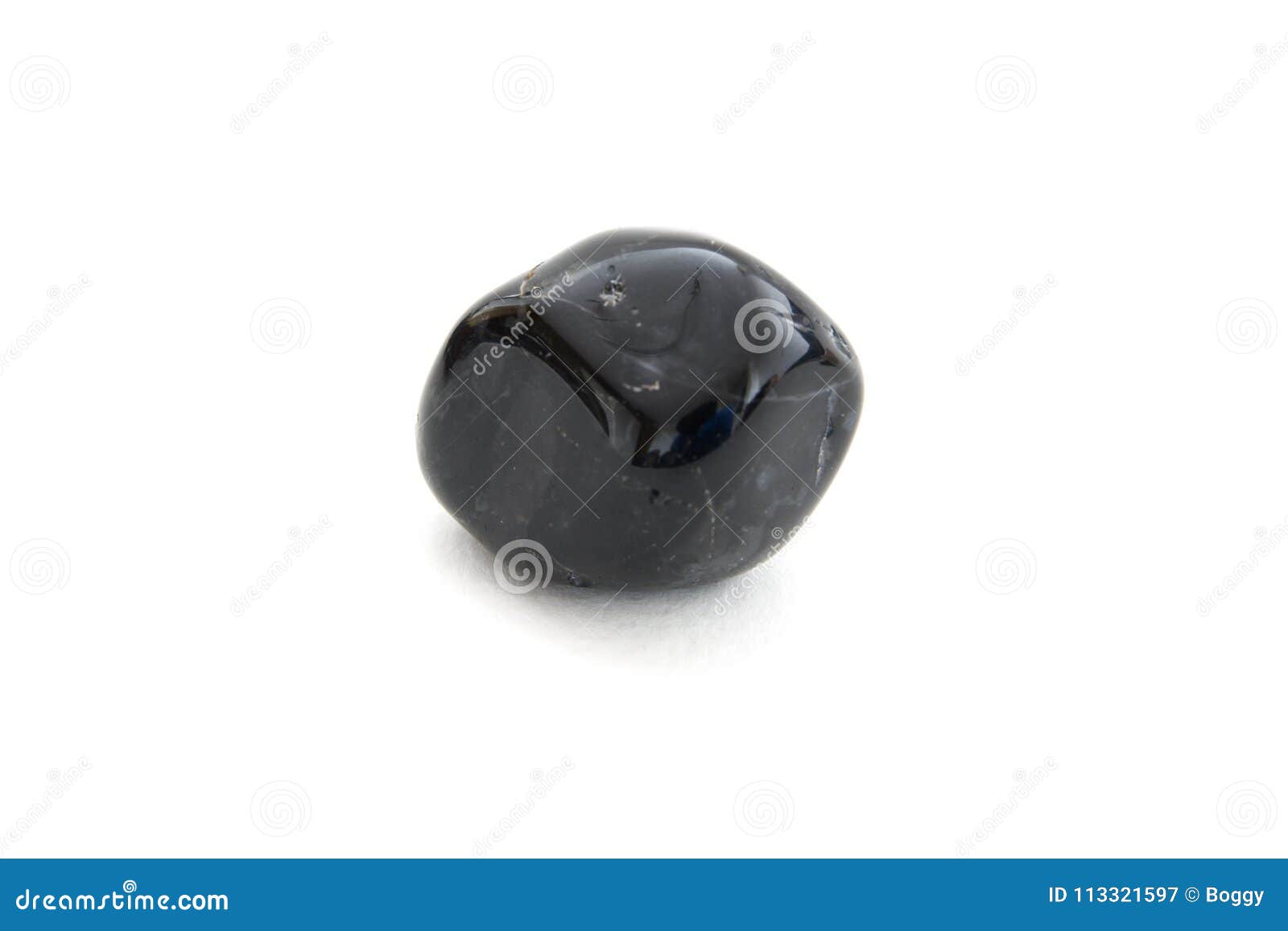 Black Onyx Mineral on the White Background Stock Image - Image of ...