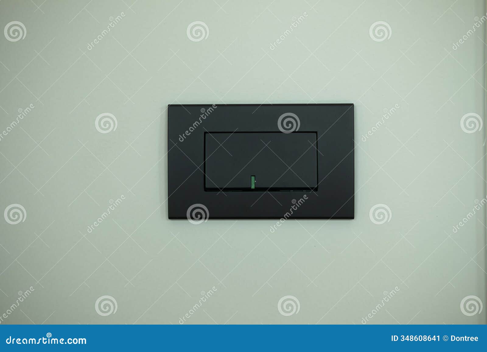 A Single Black Plastic Light Switch Stock Image - Image of simplicity ...
