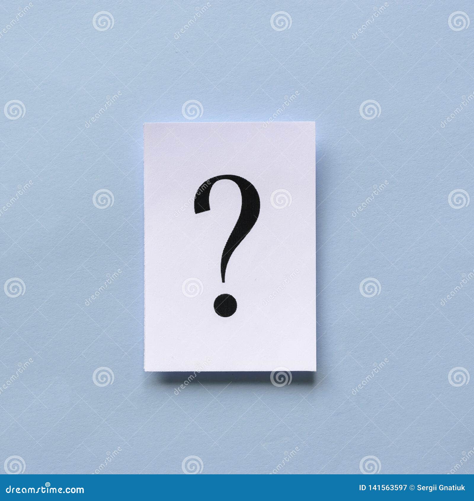 Single Black Printed Question Mark on a White Card Stock Image - Image ...