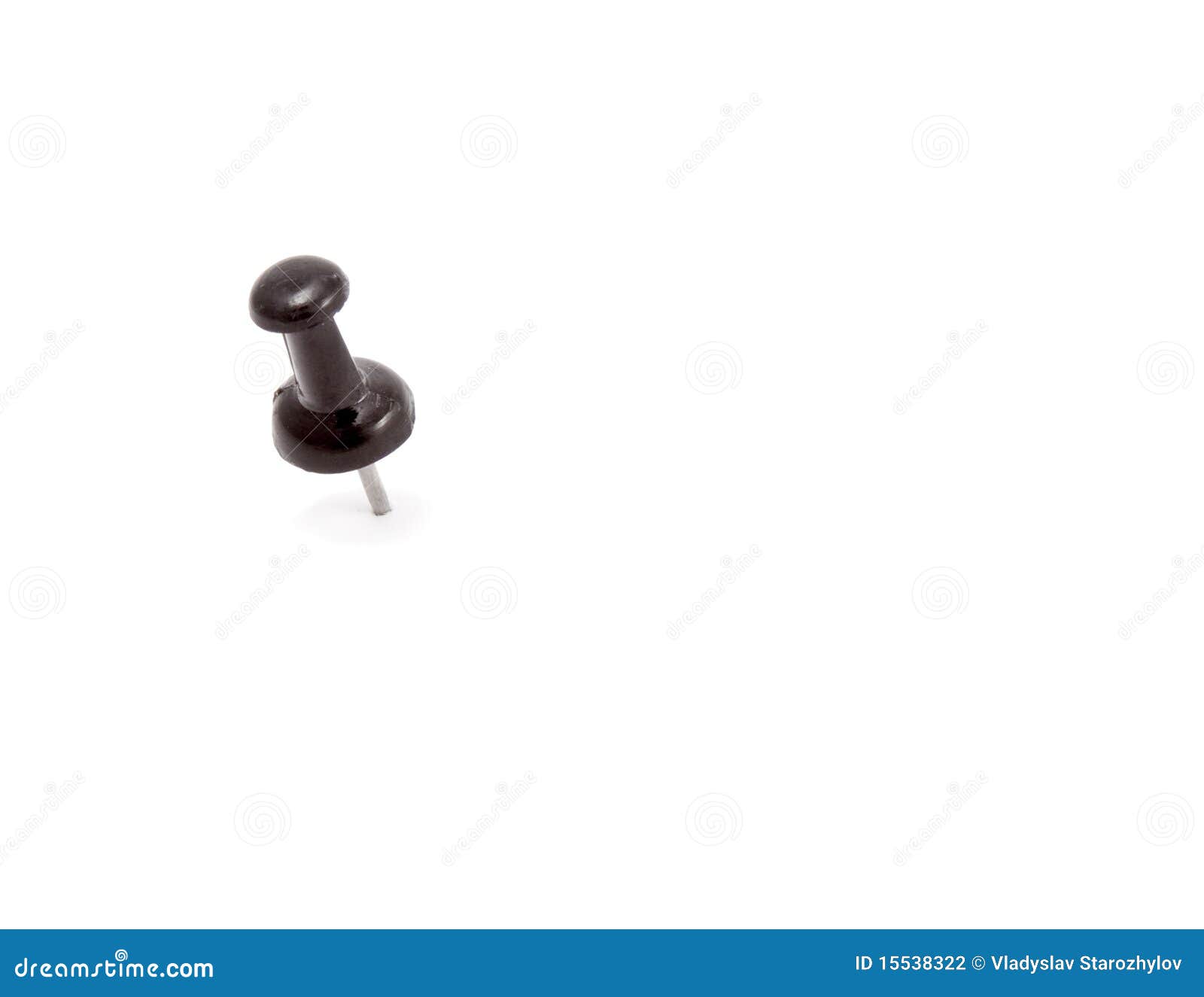 Single Black Push-pin Stock Photography - Image: 15538322