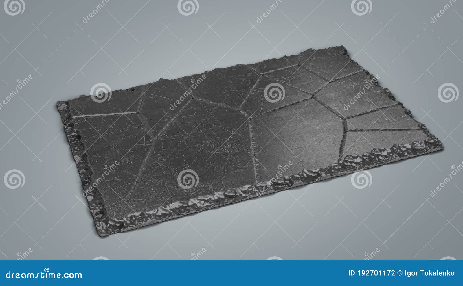 Single Black Stone Plate for Serving Food in a Restaurant 3d Render on ...
