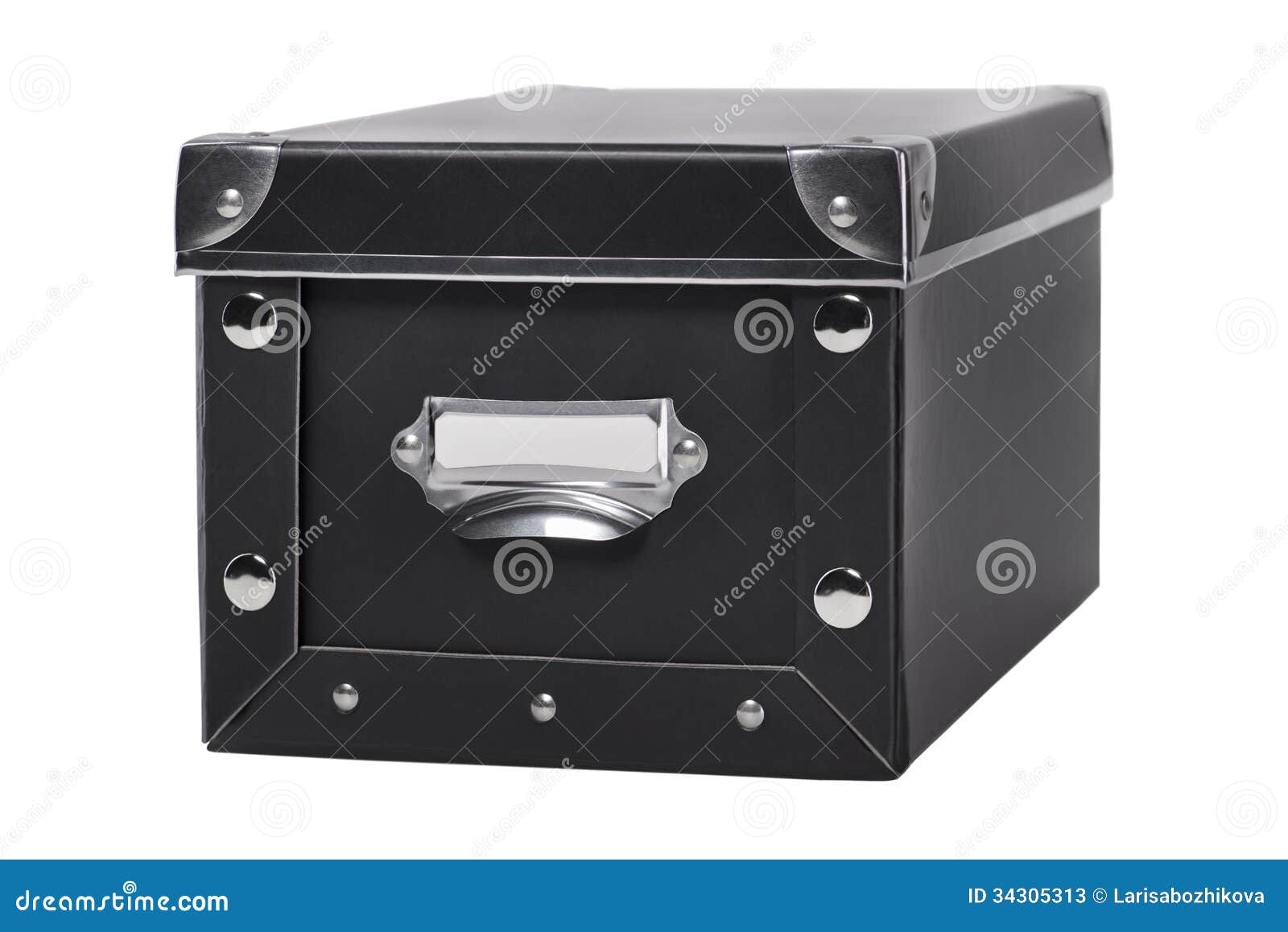Single Black Storage Box Isolated on White Stock Image - Image of ...