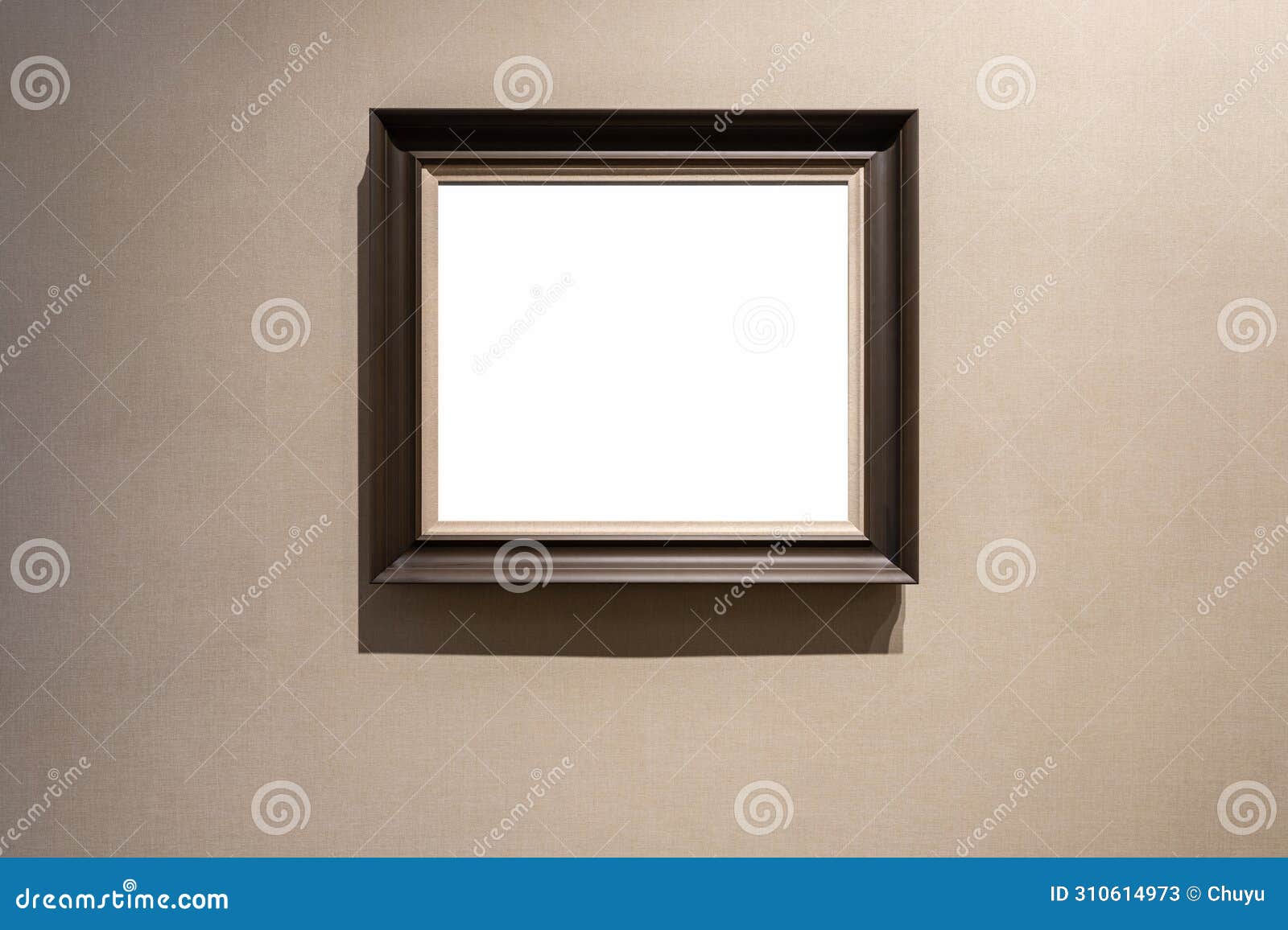Single Blank Picture Frame on a Wall Stock Image - Image of interior ...
