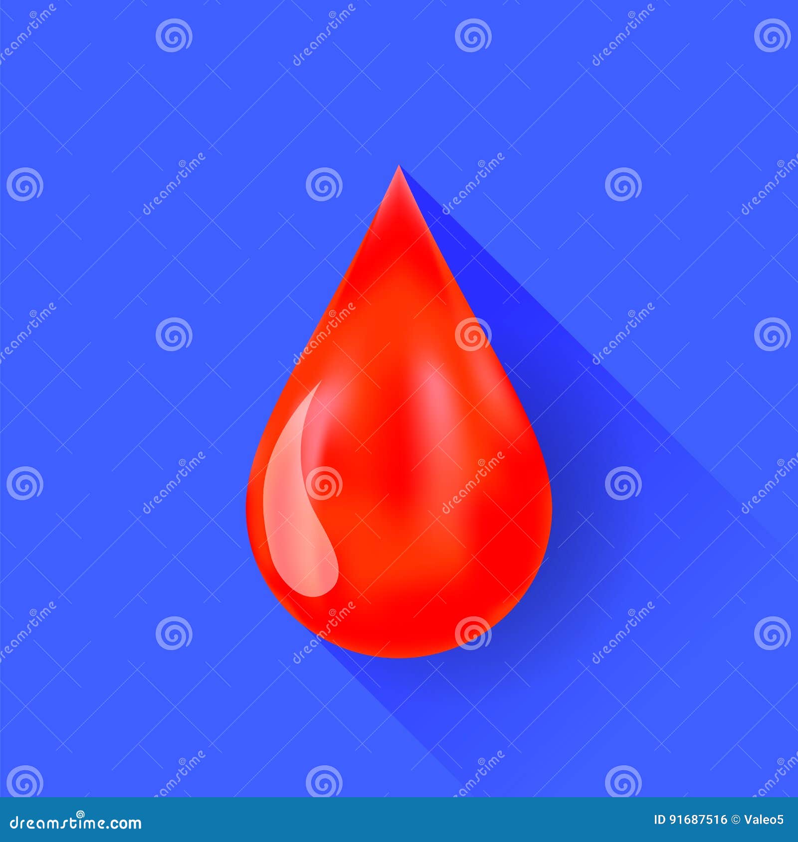 Single Blood Drop stock vector. Illustration of fluid - 91687516