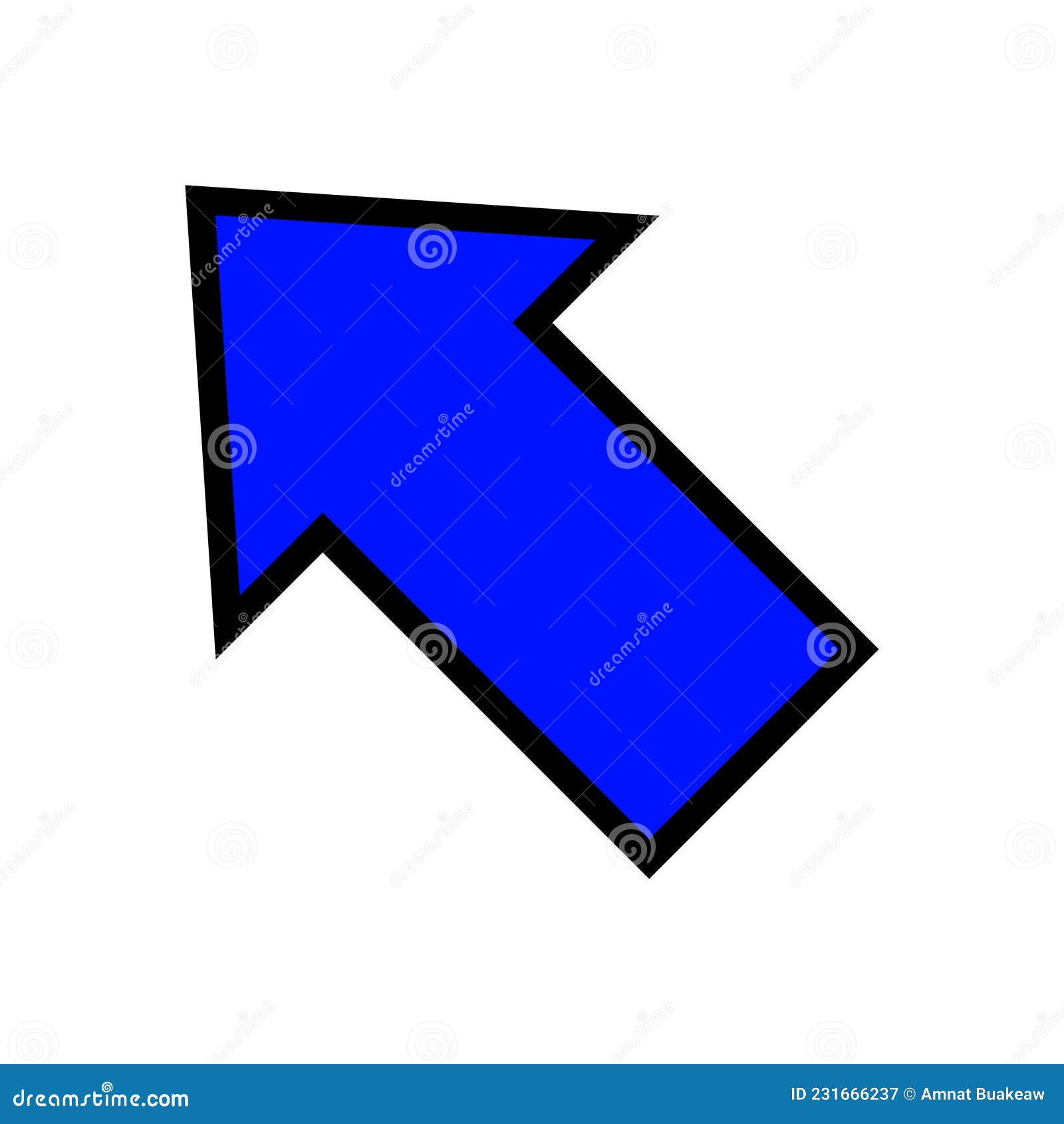 Single Blue Arrow, Diagonal Arrow Sign Left Up Isolated on White, Arrow ...