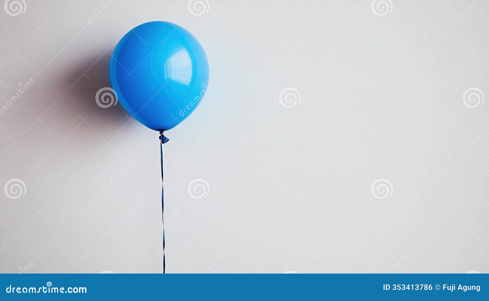 Single Blue Balloon Against a White Background Stock Illustration ...