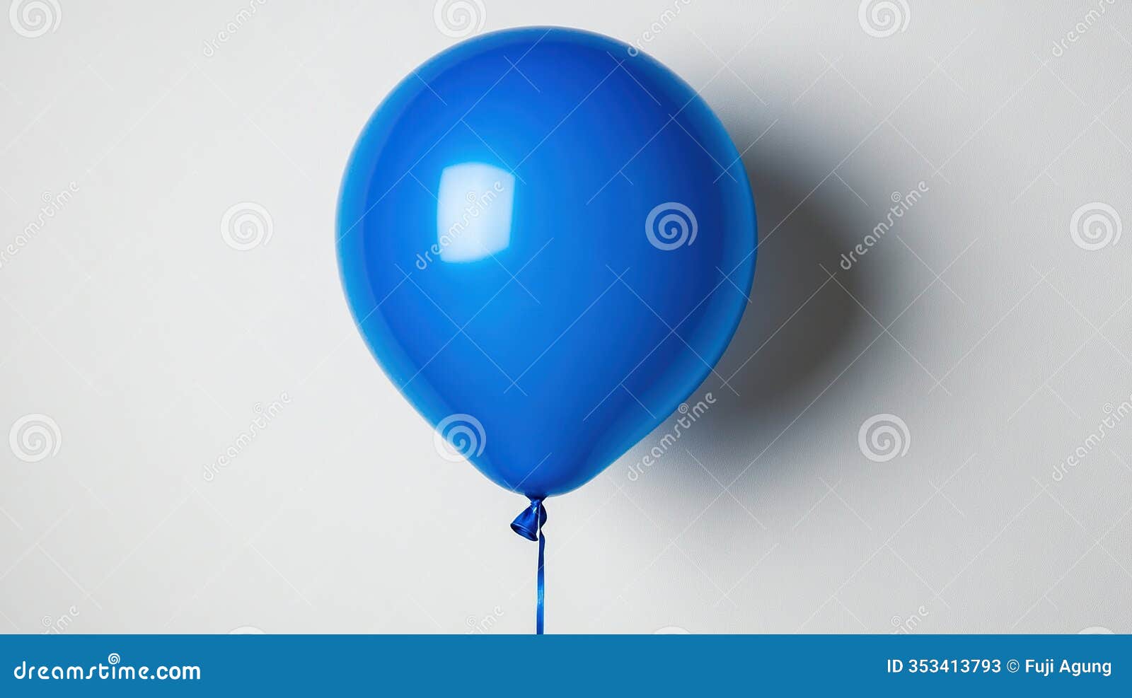 Single Blue Balloon Against a White Background. (1 Stock Illustration ...