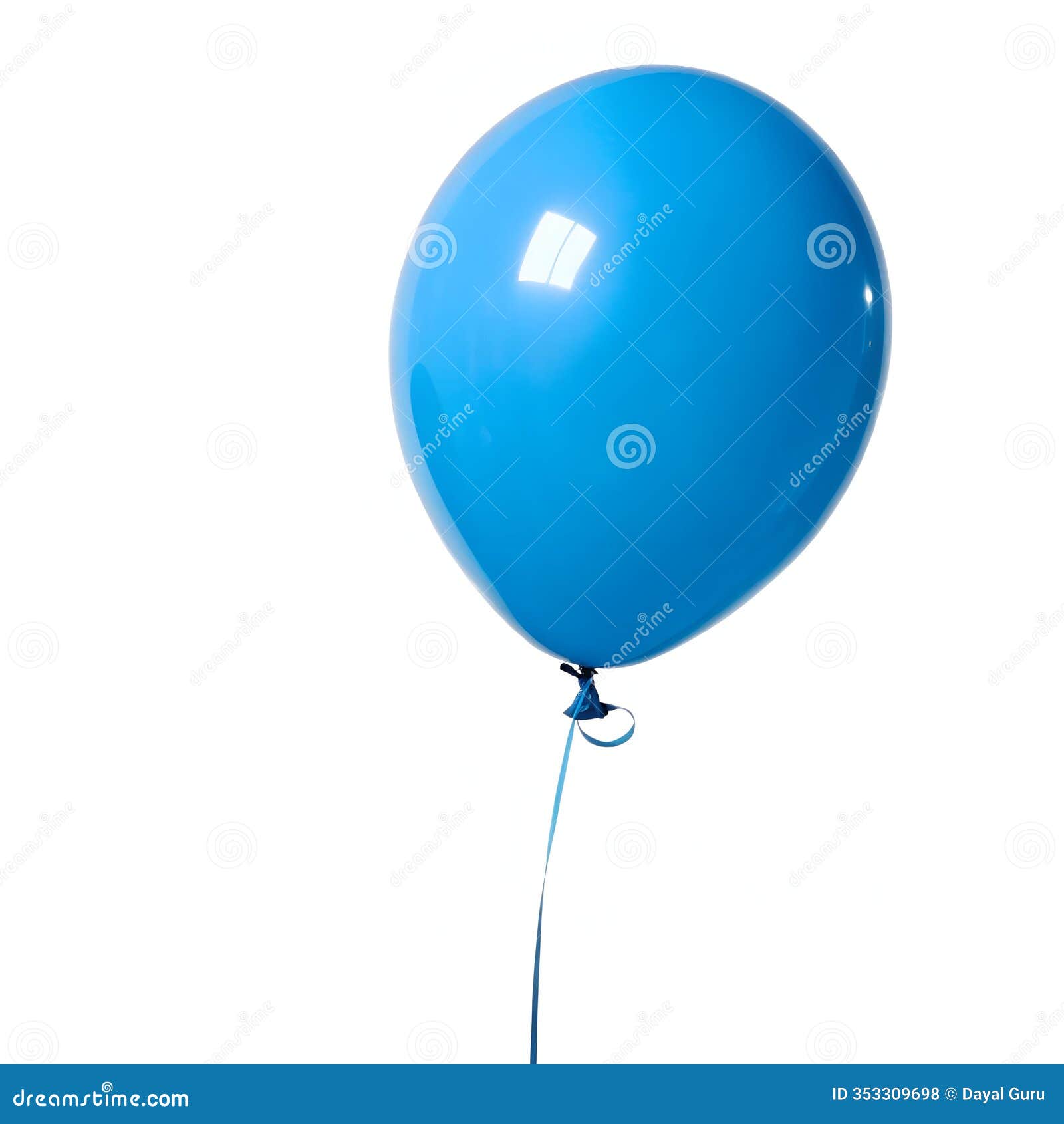 Single Blue Balloon Isolated on White Background Stock Illustration ...