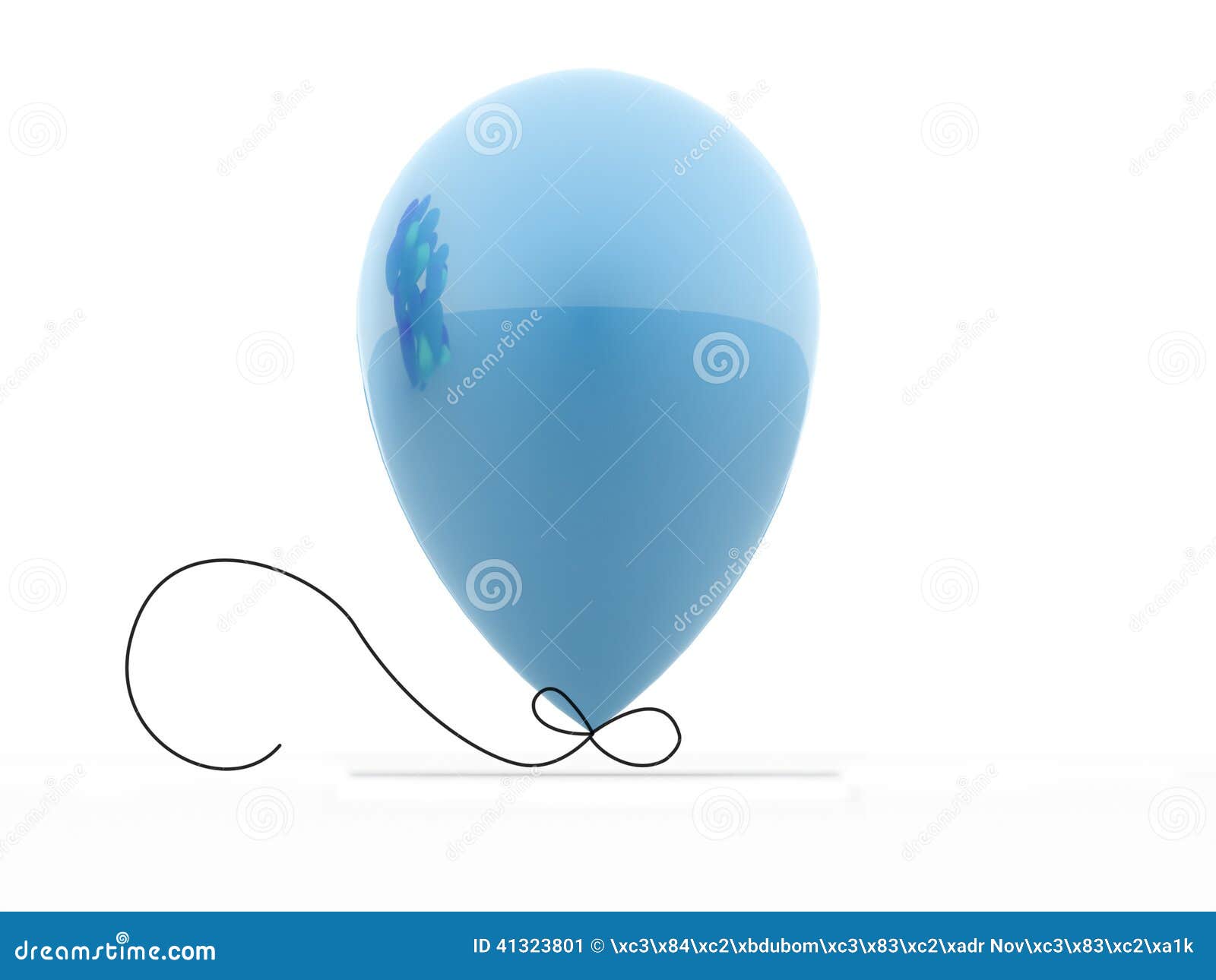Single Blue Balloon Rendered Isolated Stock Illustration - Illustration ...