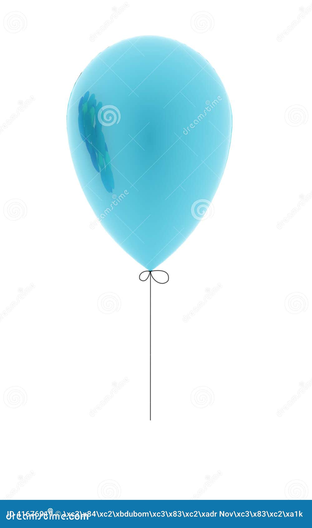 Single Blue Balloon Rendered Isolated Stock Illustration - Illustration ...