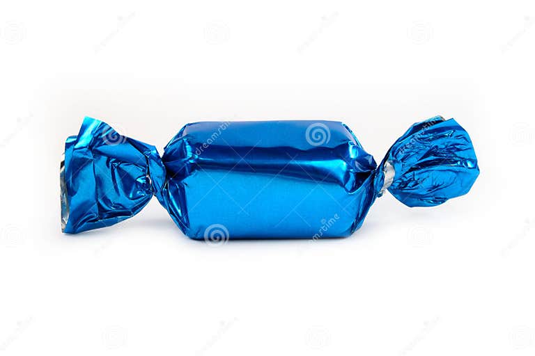 Single blue candy isolated stock image. Image of confectionery - 12512601