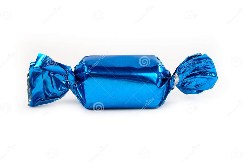 Single blue candy isolated stock image. Image of confectionery - 12512601