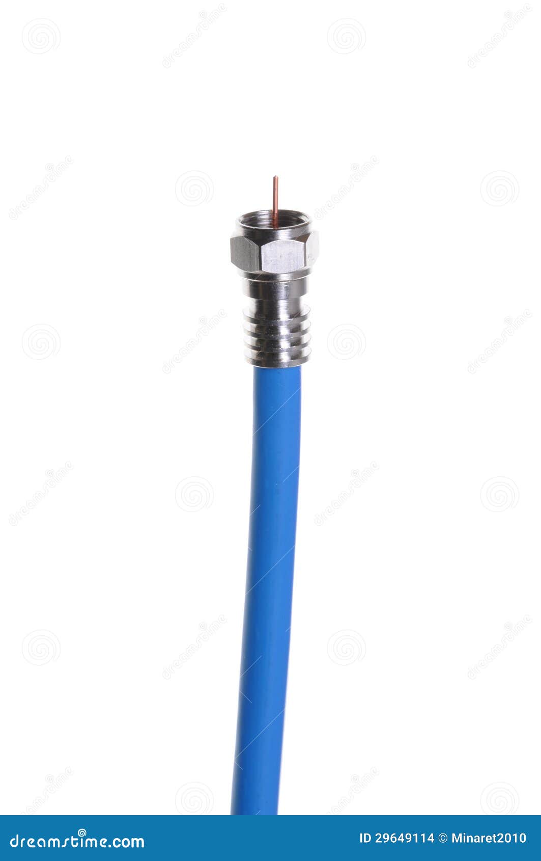 Single Blue Coaxial Cable with Connectors Stock Photo - Image of ...
