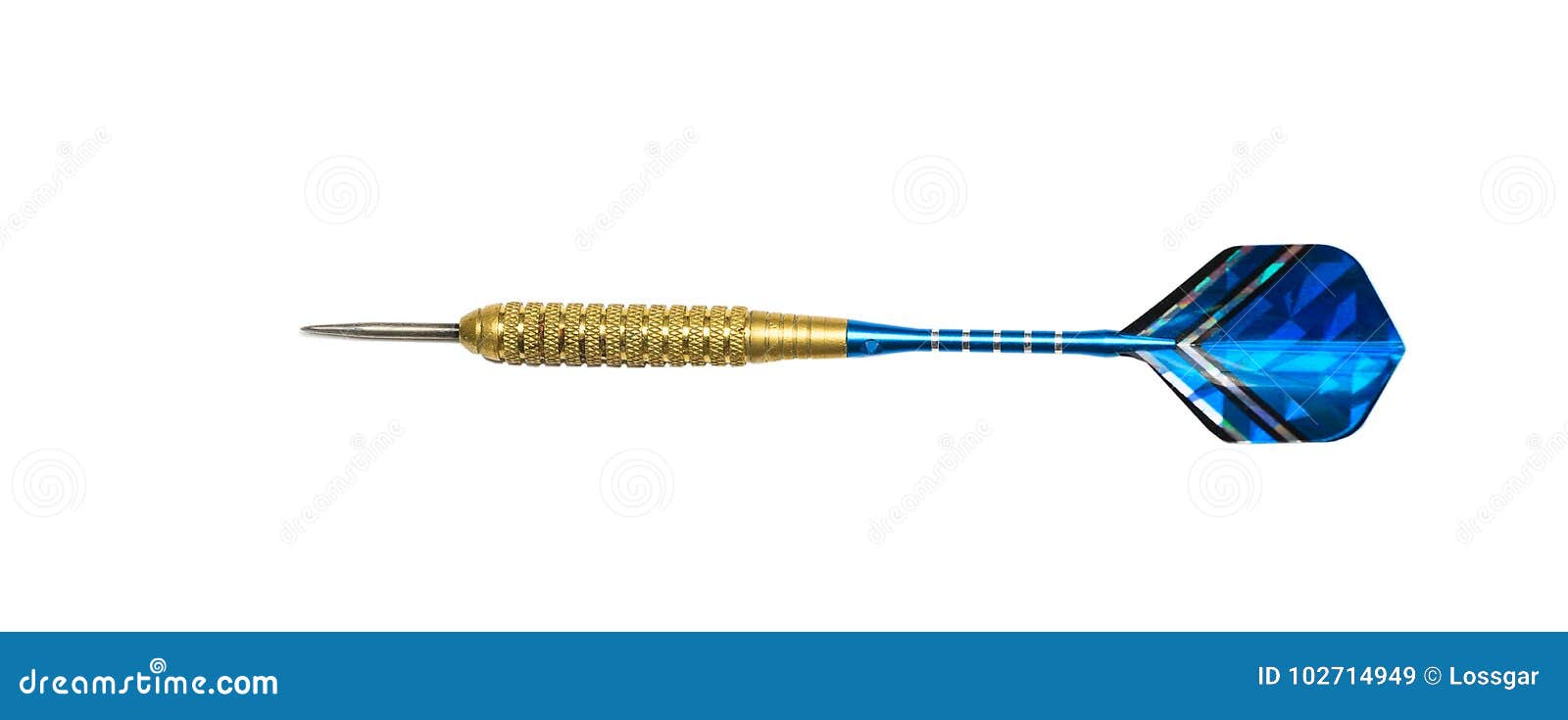 Single Blue Dart Isolated on White Background Stock Image - Image of ...