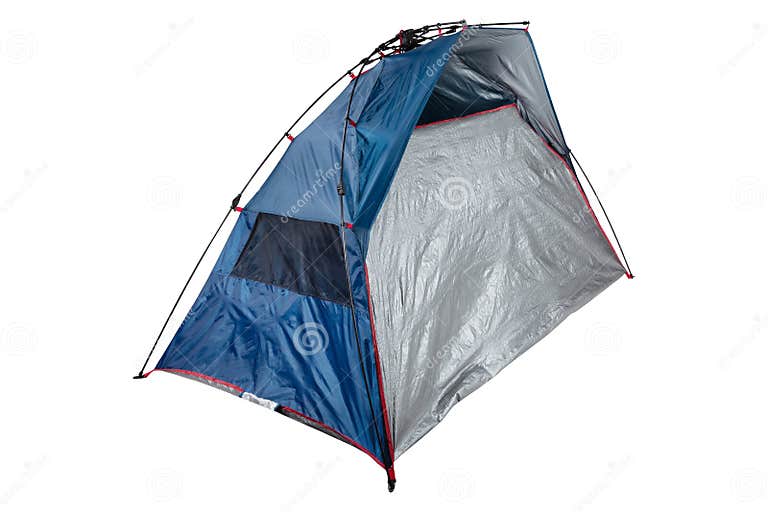 Single Blue Easy Tent, on a White Background, Diagonal Arrangement ...