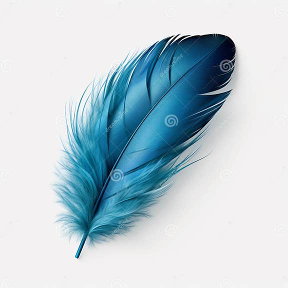 Single Blue Feather on Transparent Background Stock Illustration ...