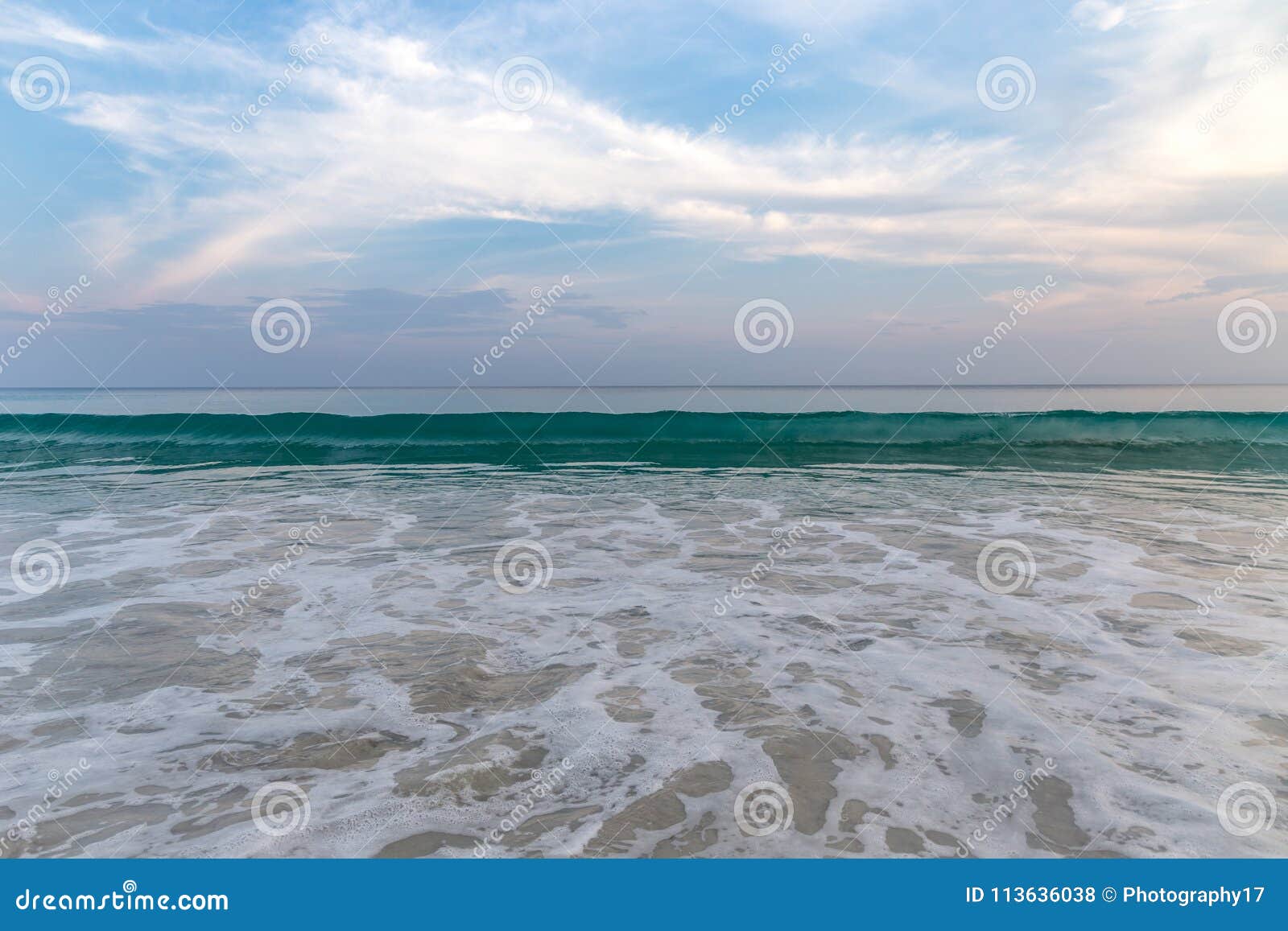 A Single Wave Separates the Sky and the Land Stock Photo - Image of ...