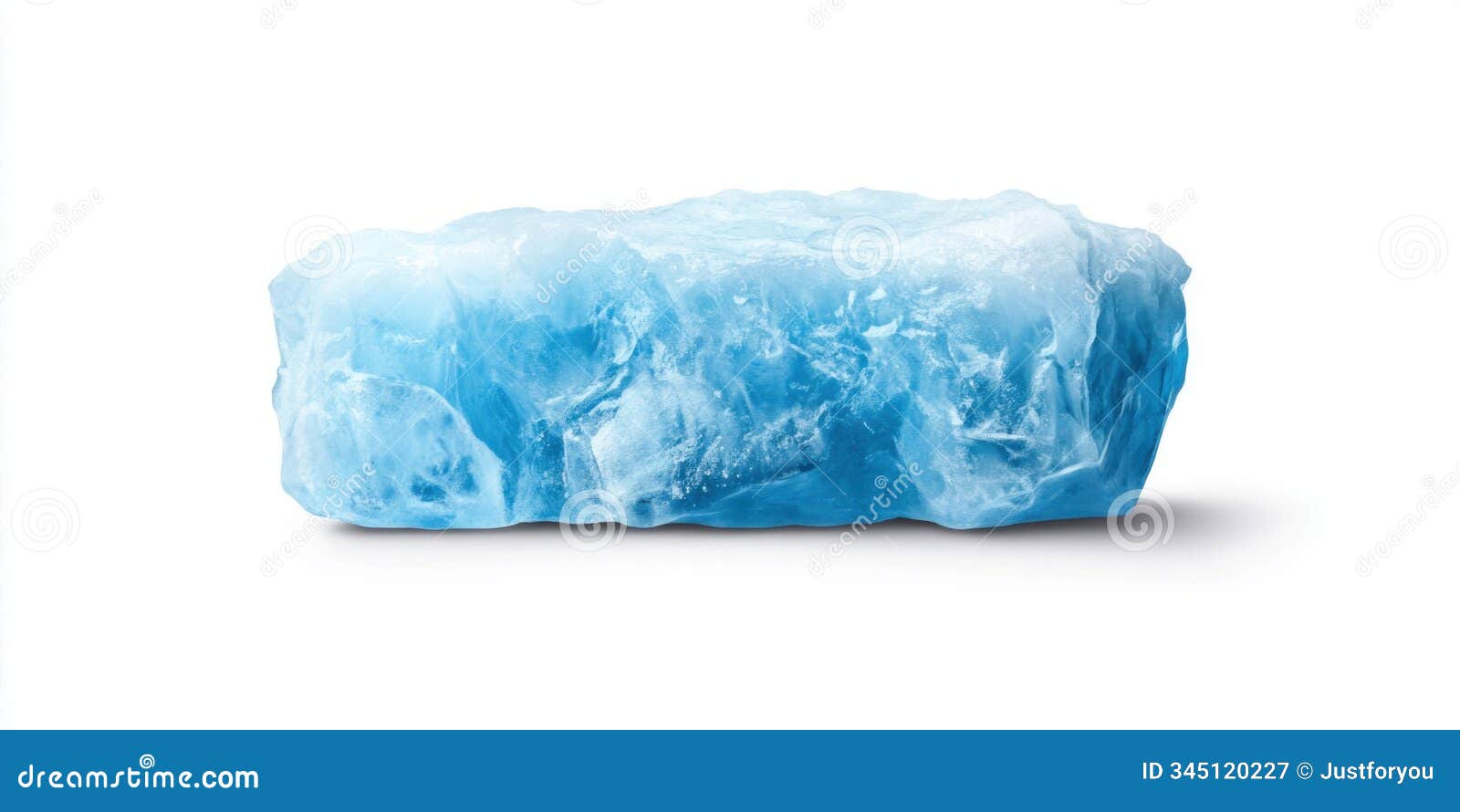 Single Blue Ice Block Isolated on White Background Stock Illustration ...