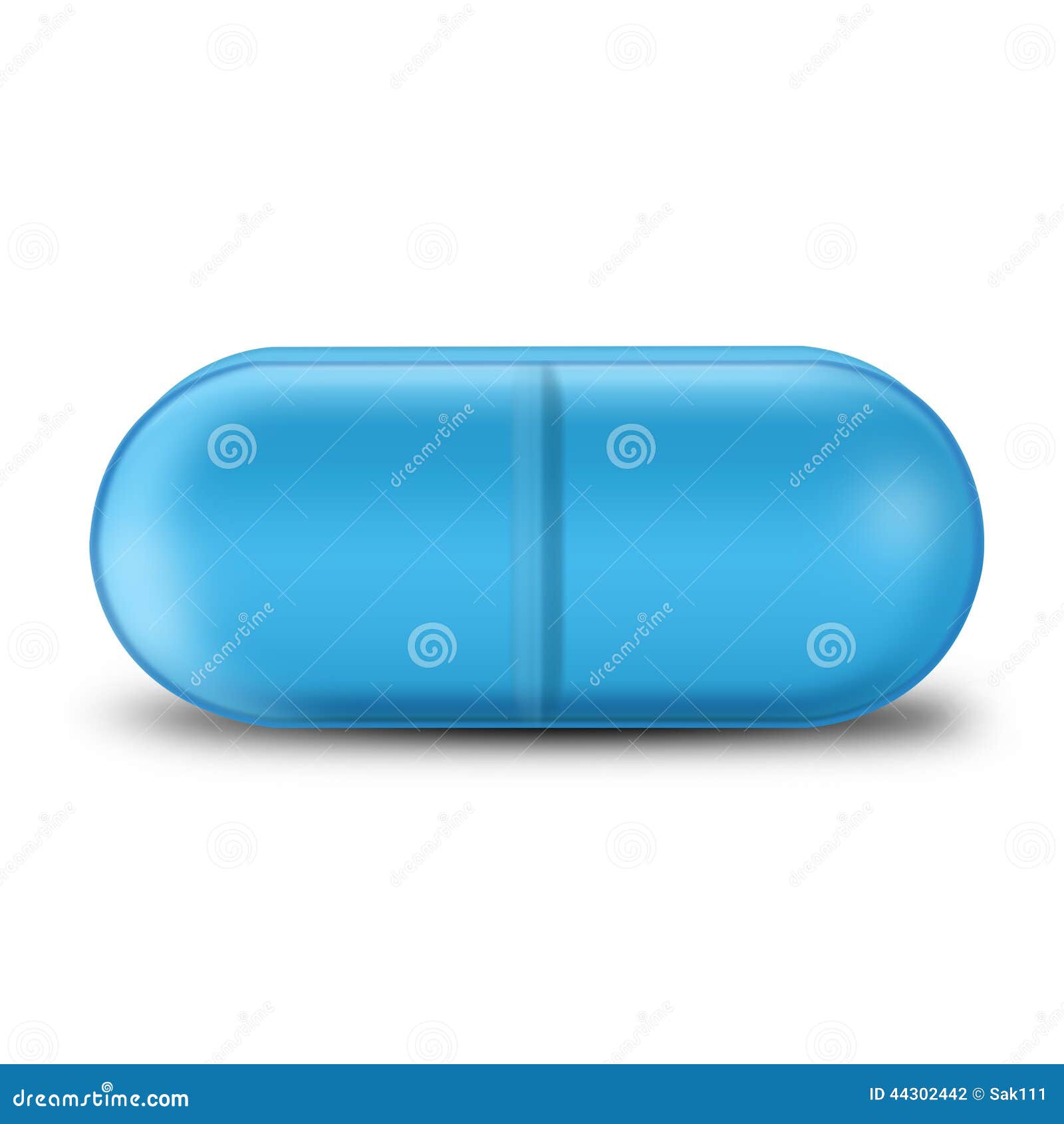 Single Blue Pill Isolated on White Background Stock Illustration ...