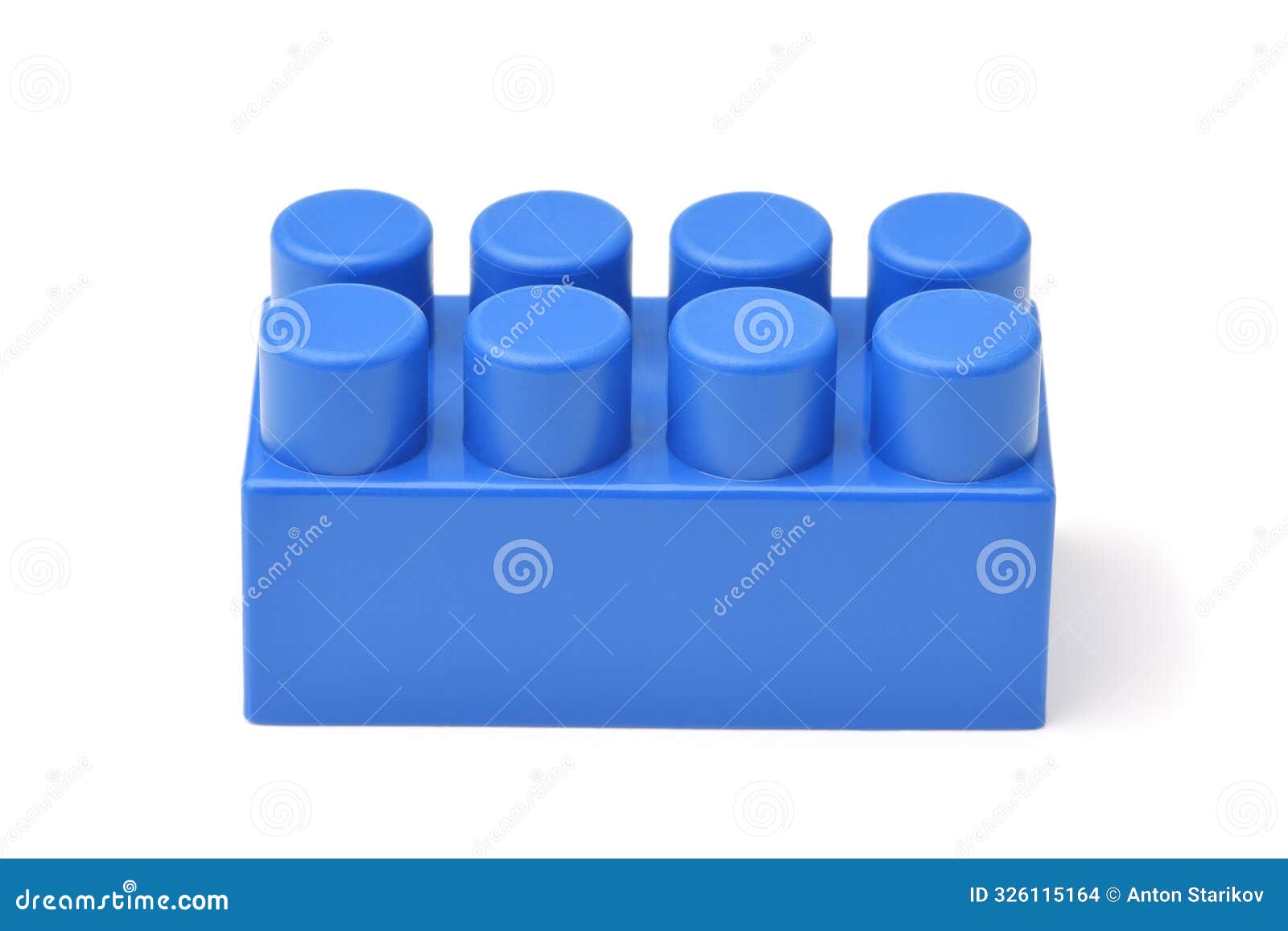 Single Blue Plastic Toy Brick Stock Photo - Image of education ...