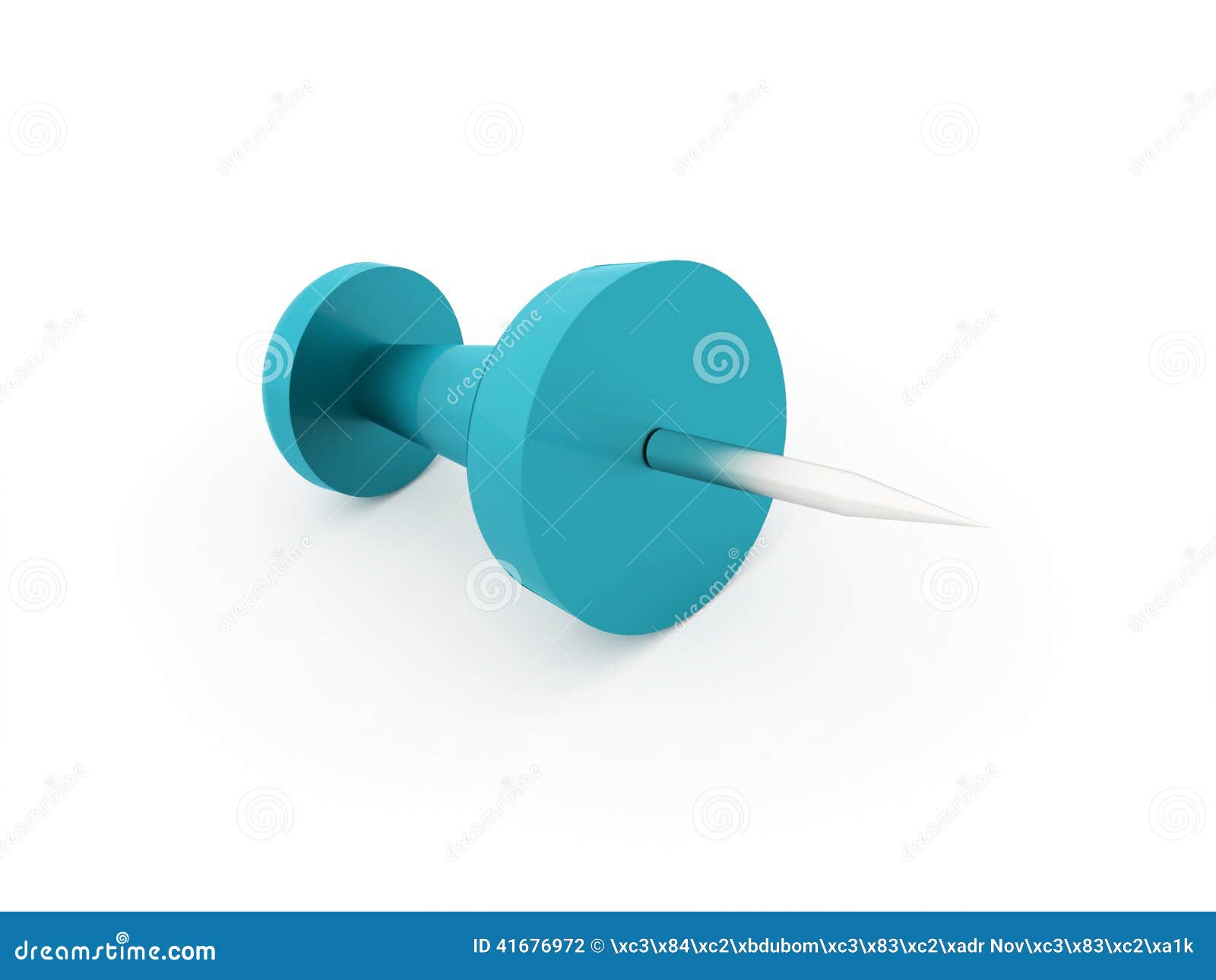 Single Blue Push Pin Rendered Isolated Stock Illustration ...