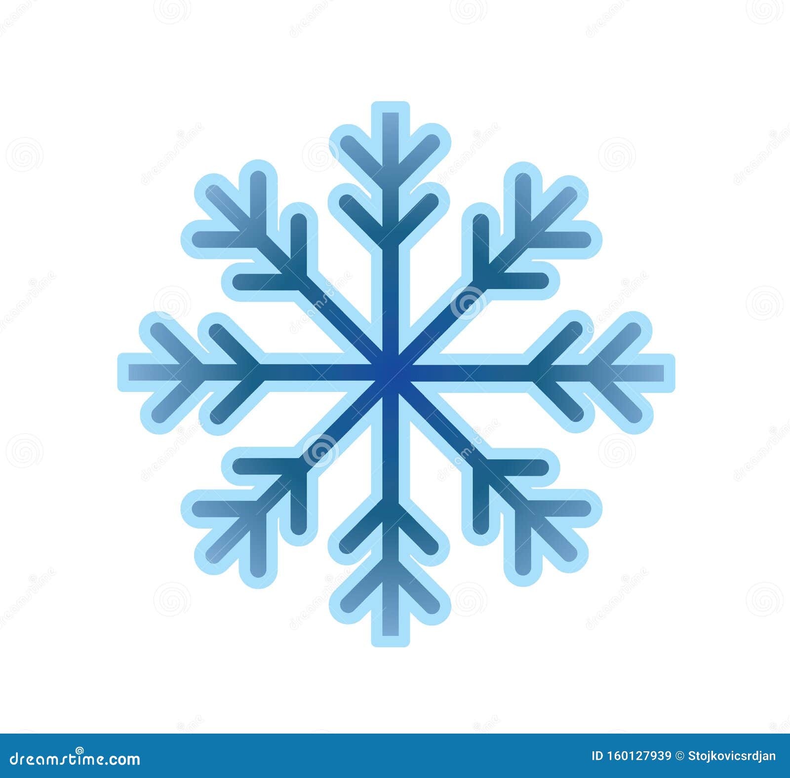 Single Blue Snowflake on White Background Stock Vector - Illustration ...