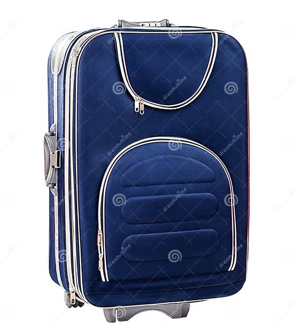 Single Blue suitcase stock image. Image of journey, trolley - 79945329