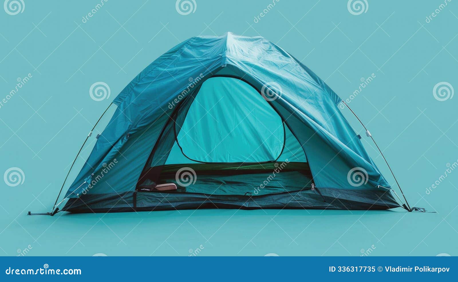 A Single Blue Tent on a Blue Background Stock Image - Image of tent ...