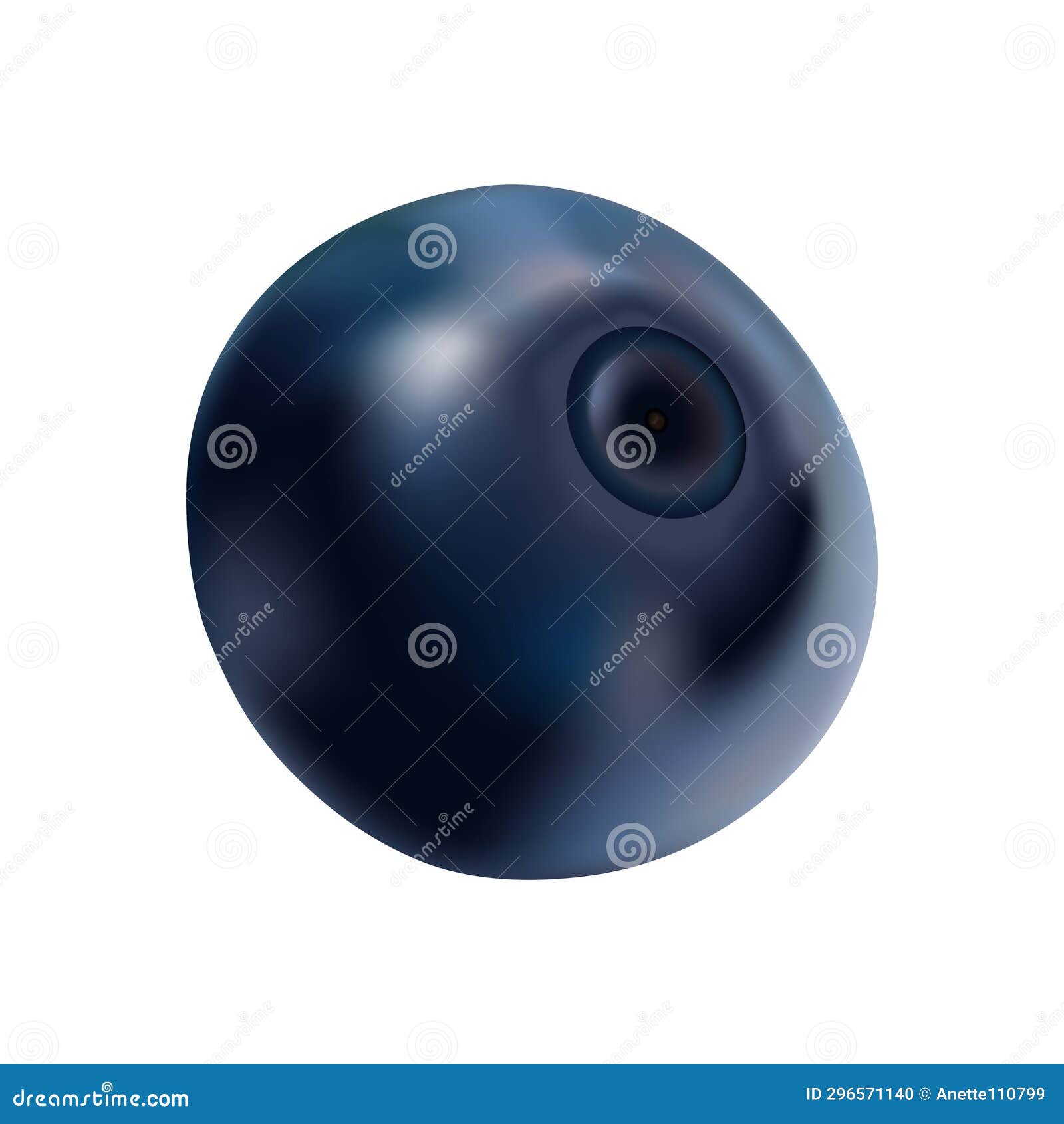 Single Blueberry Vector Illustration Stock Illustration - Illustration ...