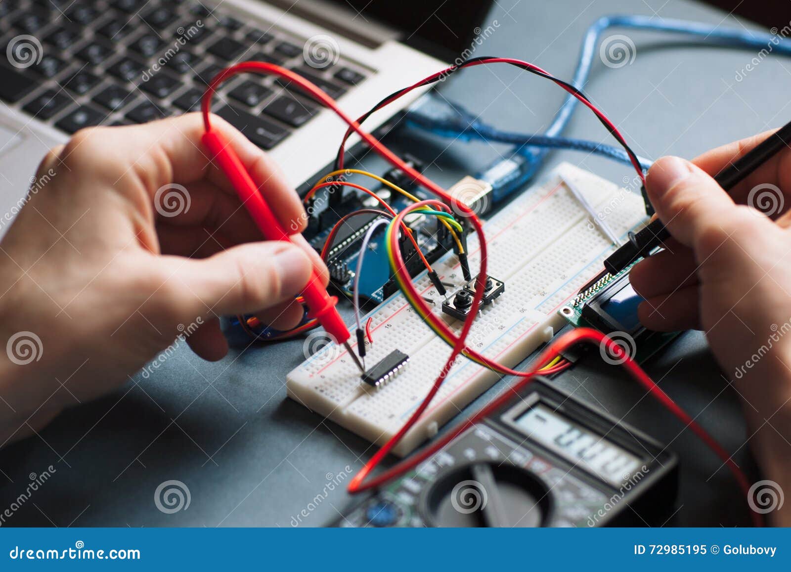 Single Board Microcontroller Testing Close-up Stock Image - Image of ...