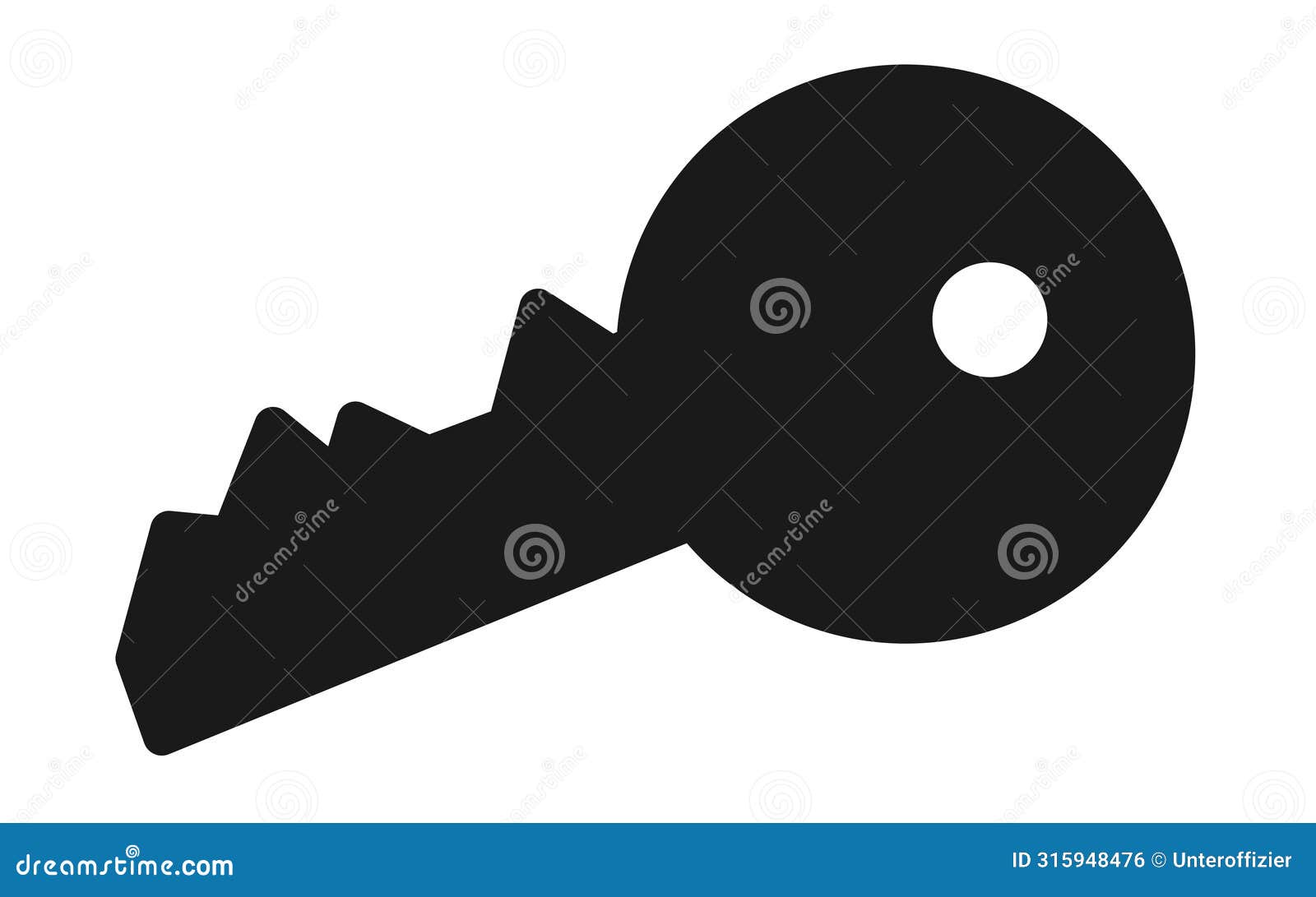 A Single Bold Black Key Silhouette Against a White Backdrop Stock ...