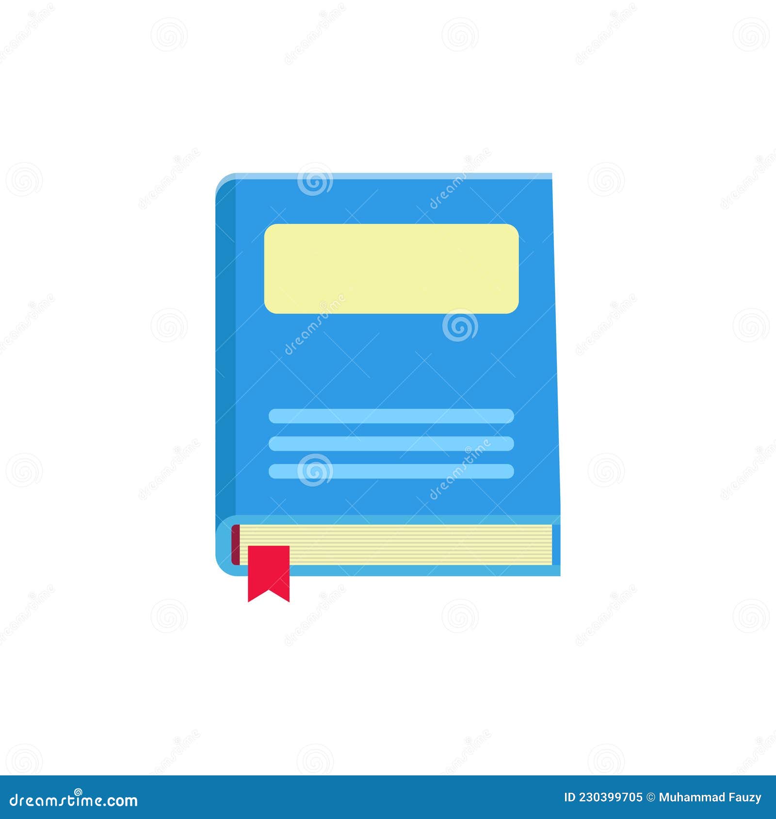 Single Book Vector in Flat Style and Blue Color Stock Vector ...