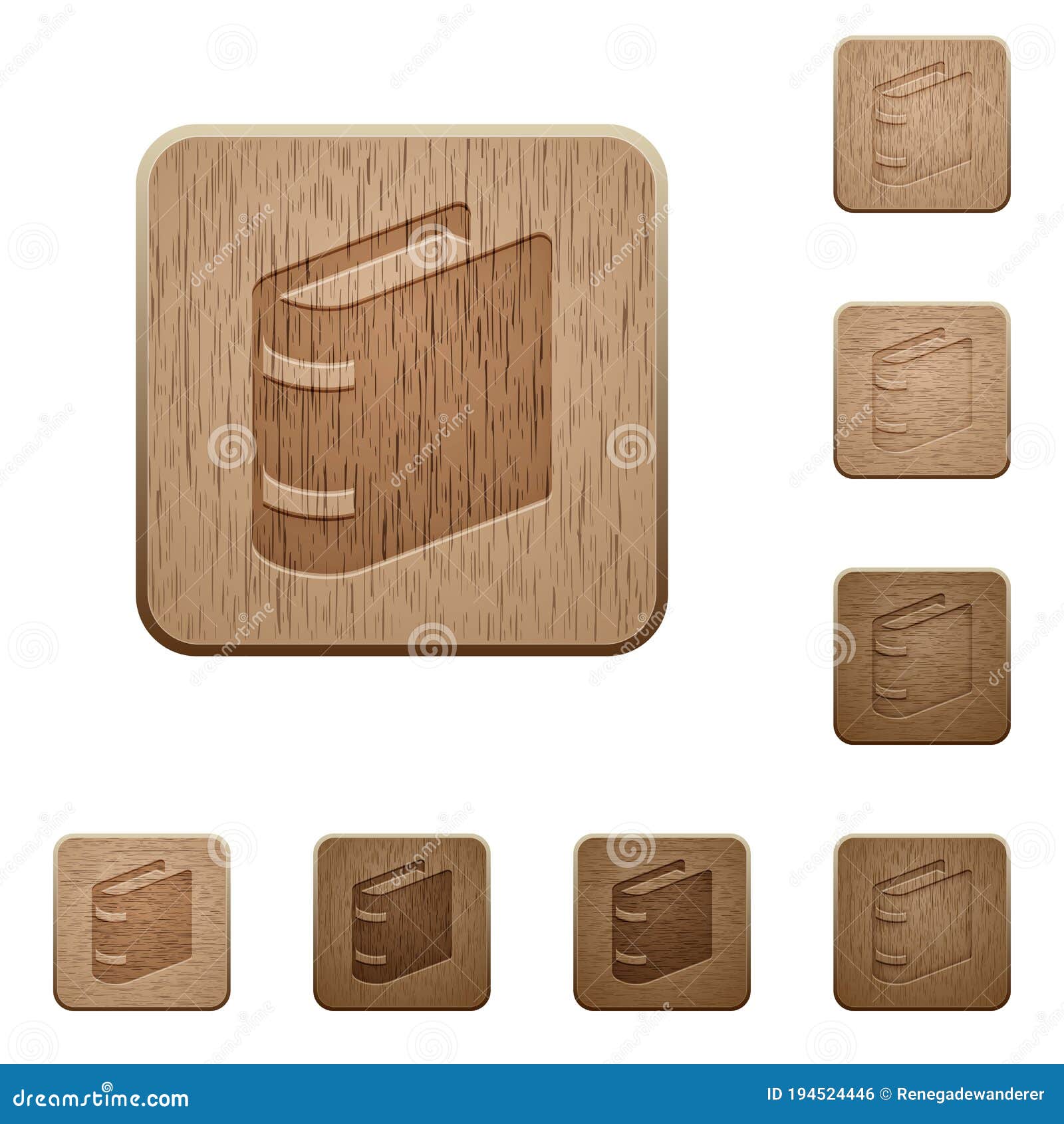 Single book wooden buttons stock vector. Illustration of school - 194524446