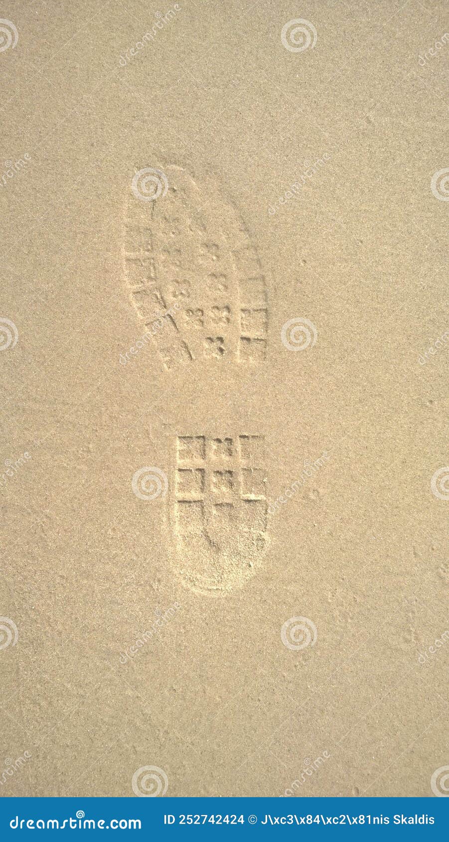 Single Boot Imprint in Beach Sand Stock Photo - Image of path, natural ...