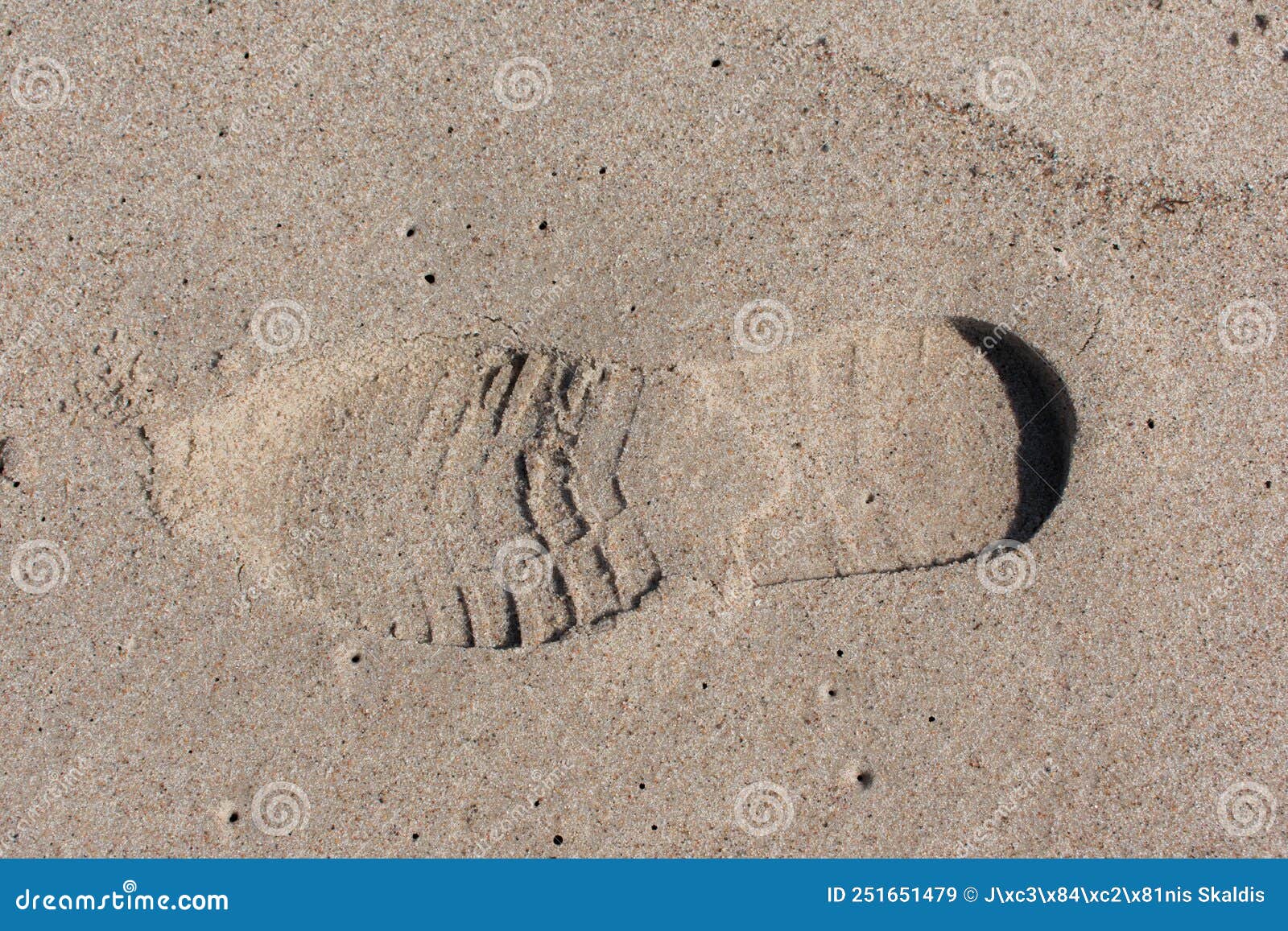 Single Boot Imprint in Beach Sand Stock Image - Image of print, journey ...