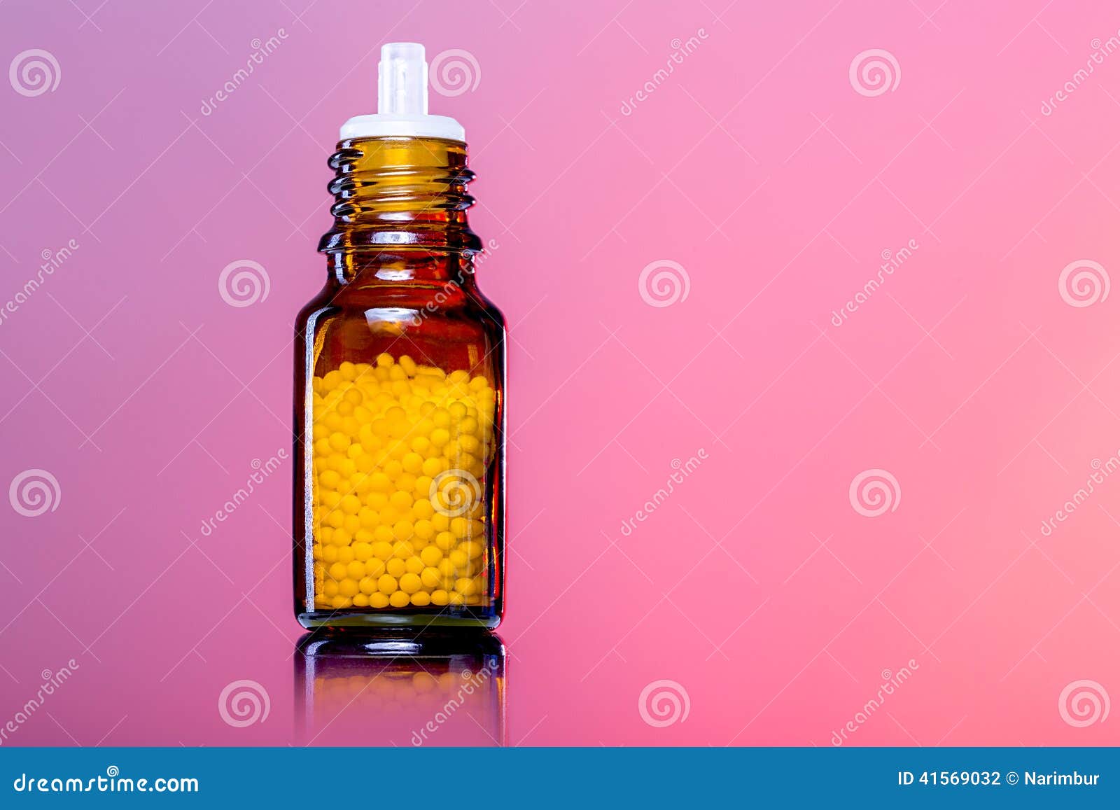 Single Bottles with Homeopathy Globules Stock Photo - Image of leaf ...