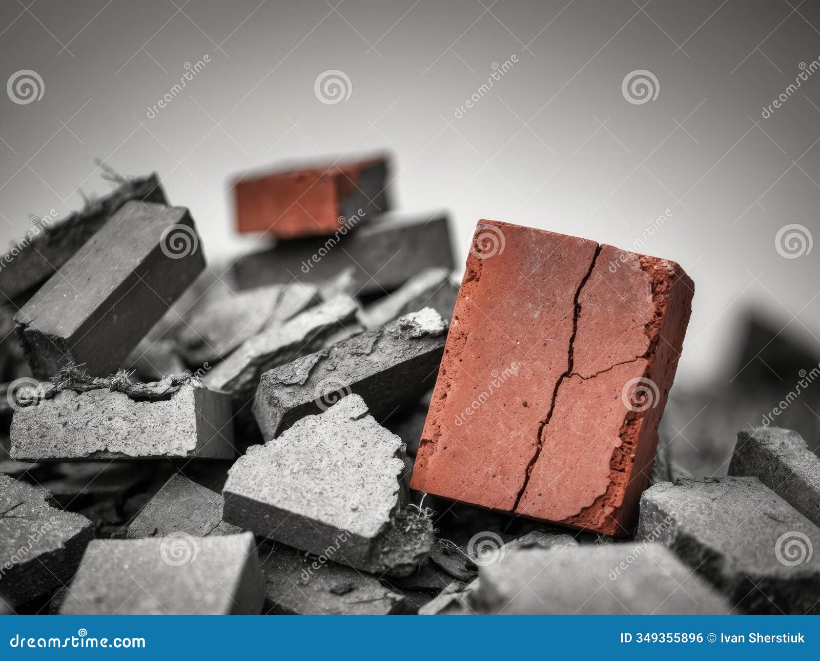 A Single Brick In A Pile Of Broken Bricks. Royalty-Free Stock Image ...