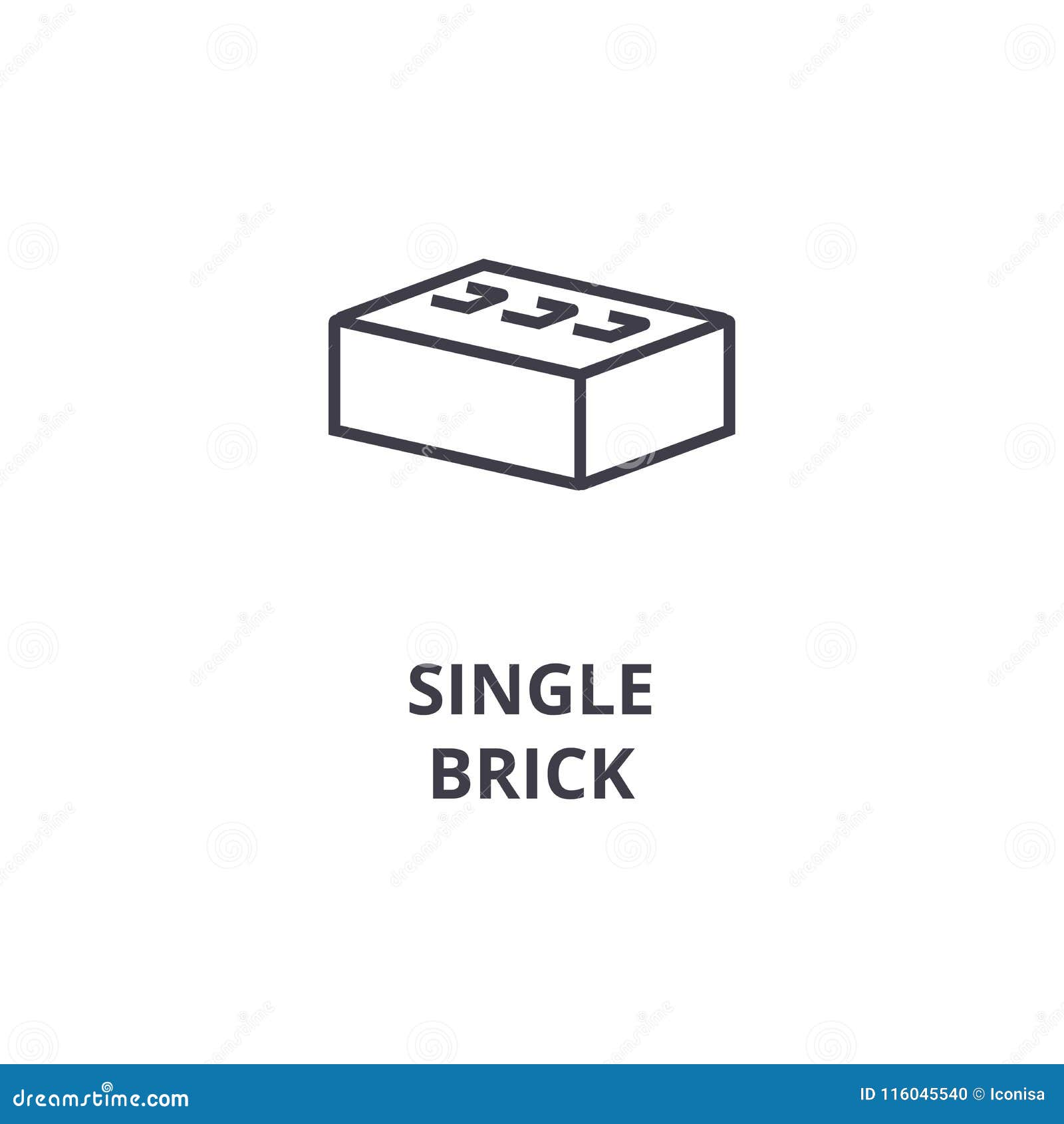 Single Brick Vector Line Icon, Sign, Illustration on Background ...