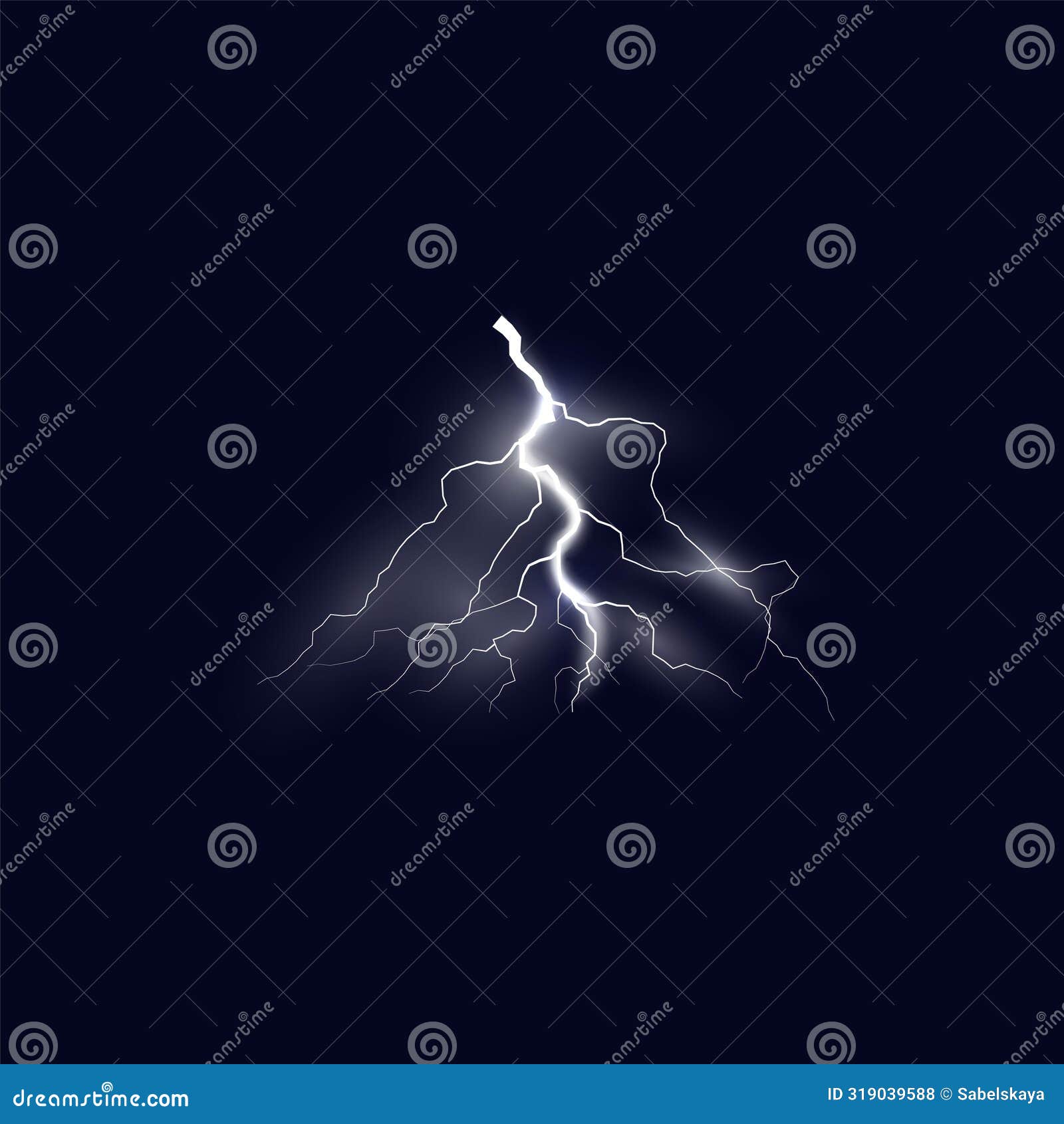 Single Thunderbolt Strike Vector Illustration Stock Vector ...